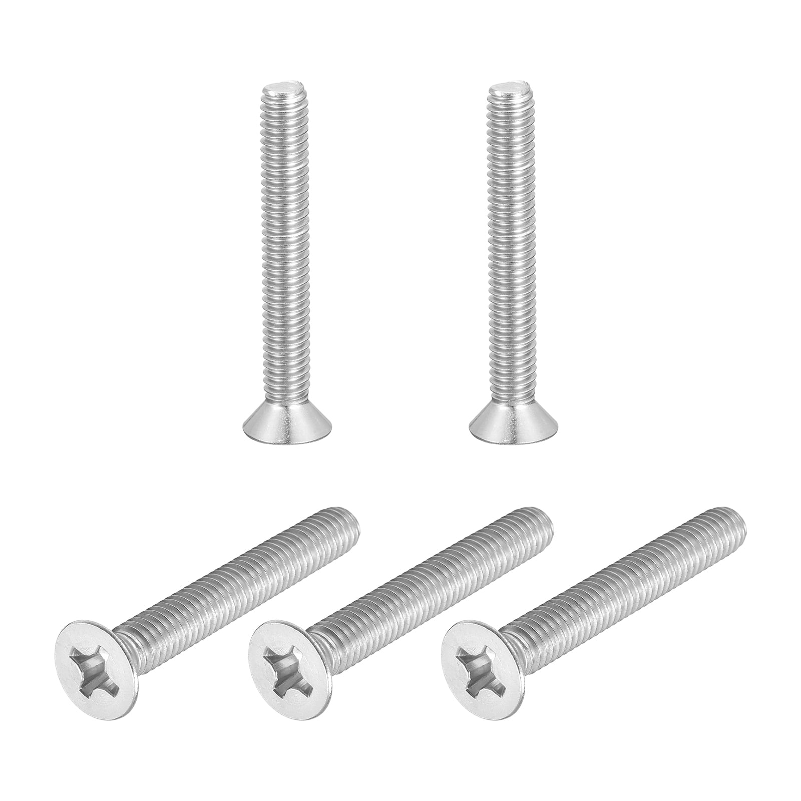 Uxcell 5/16-18x2-1/2" Flat Head Machine Screws Phillips 304 Stainless ...
