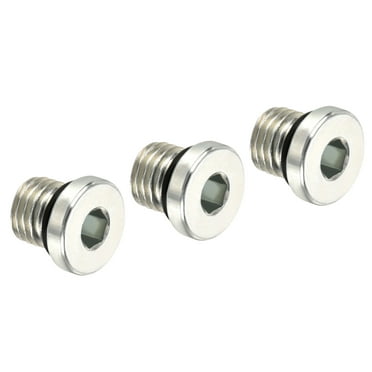 Uxcell M5*0.8 Internal Hex Head Pipe Fitting Plug, 3 Pack Male Thread ...