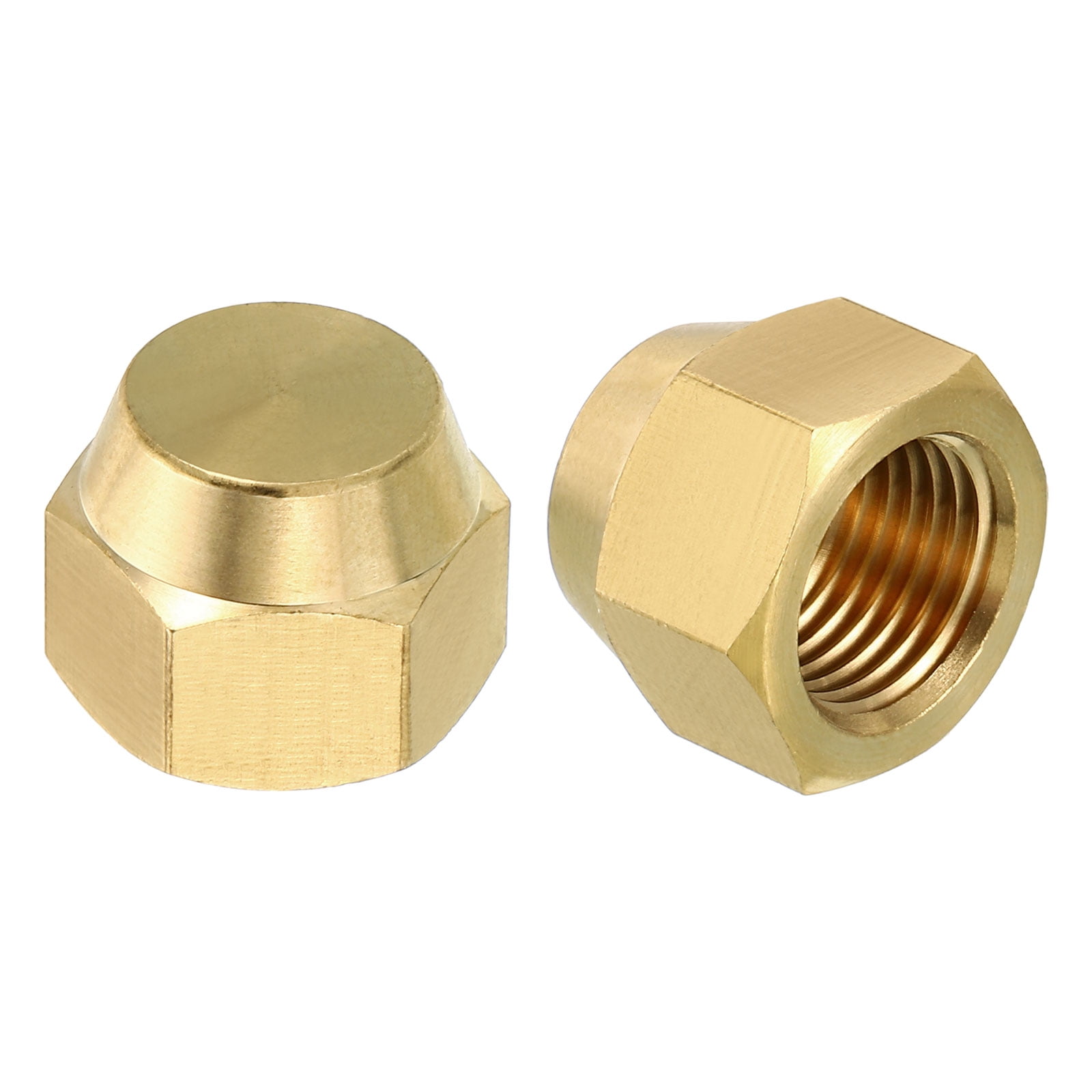 Uxcell 5/16" Brass Flare Cap, 9/16-18UNF Female Thread 2Pcs SAE Flare ...