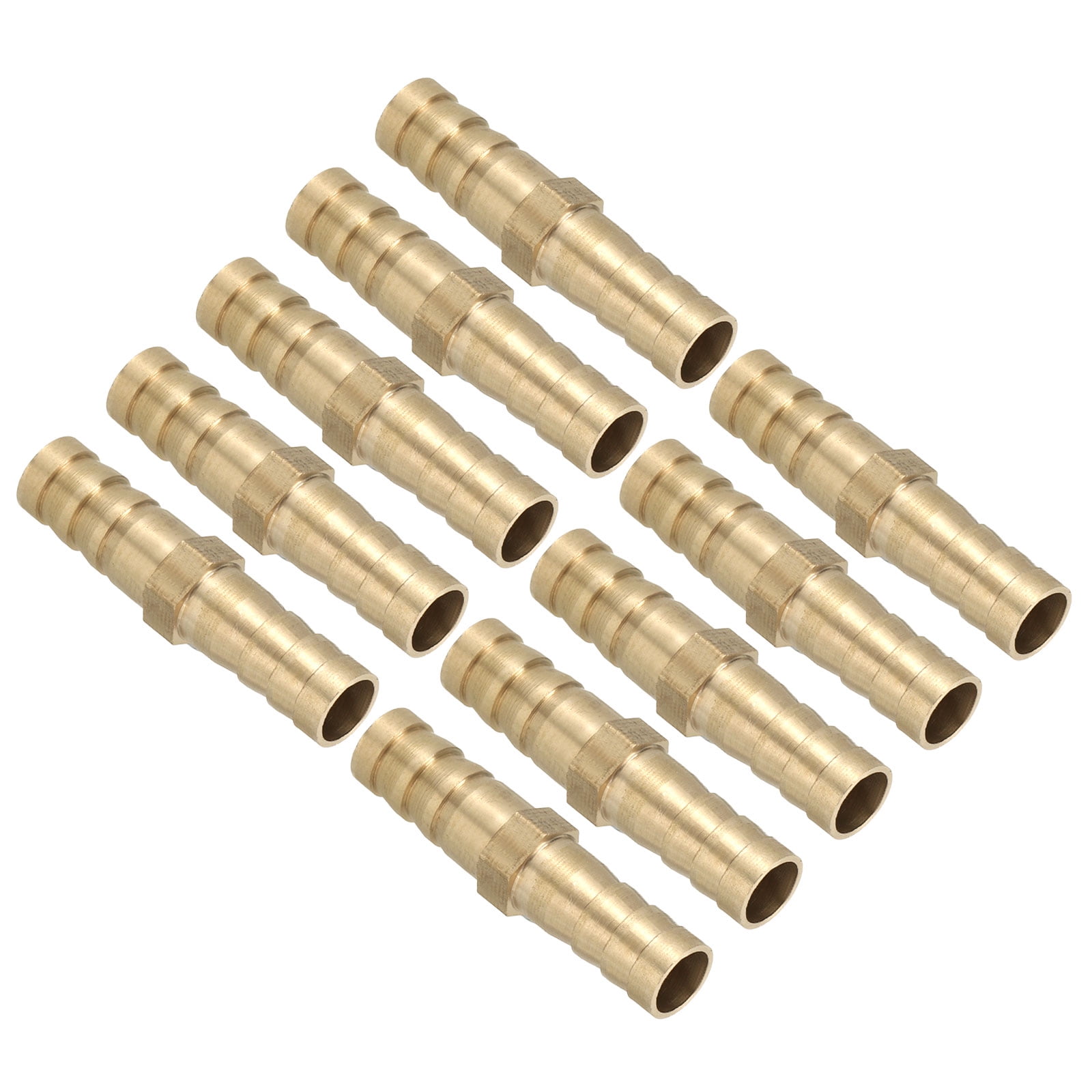 Uxcell 5/16" Brass Hose Barb Fitting, Straight Barb Union Fittings ...