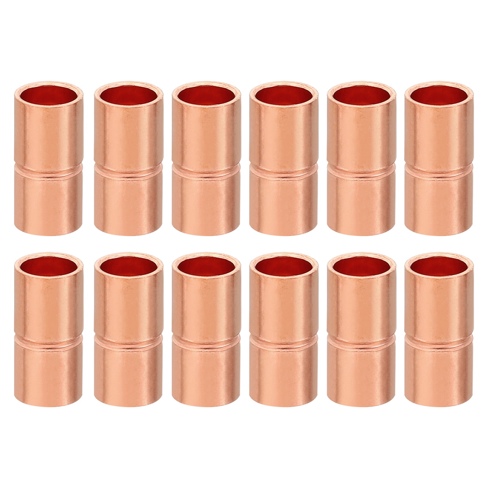 Uxcell 5/16 Inch ID Copper Coupling Fittings, 12 Pcs Rolled Tube Stop ...