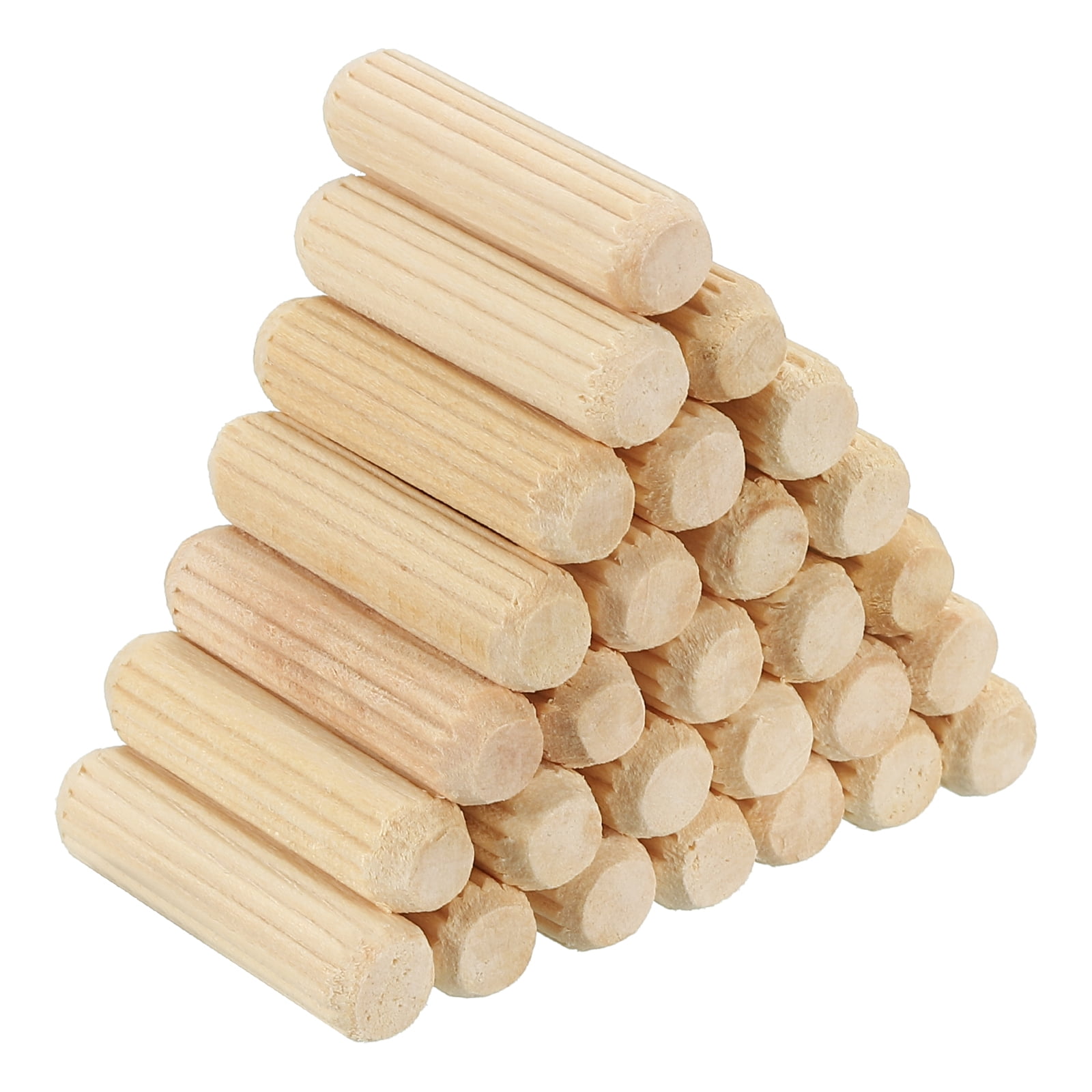 Uxcell 5/16"x1 3/16" Wood Dowel Pins,120 Pack Fluted Wooden Dowel Pin ...