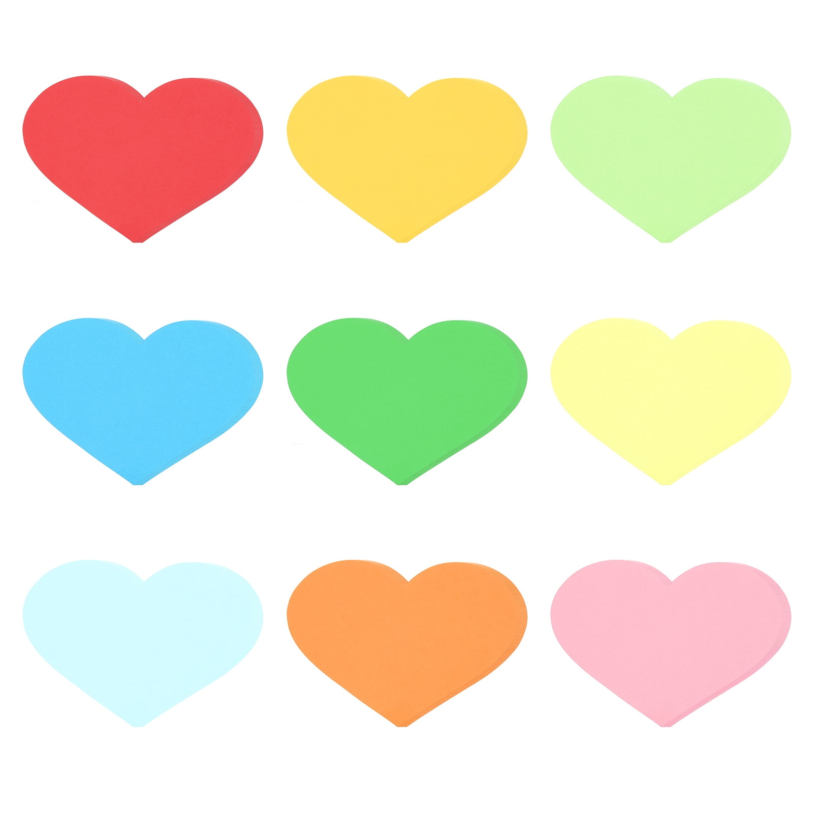 Uxcell 5.1x6"Cutouts Paper, 54Pcs Heart Assorted Color Cut Outs Paper ...