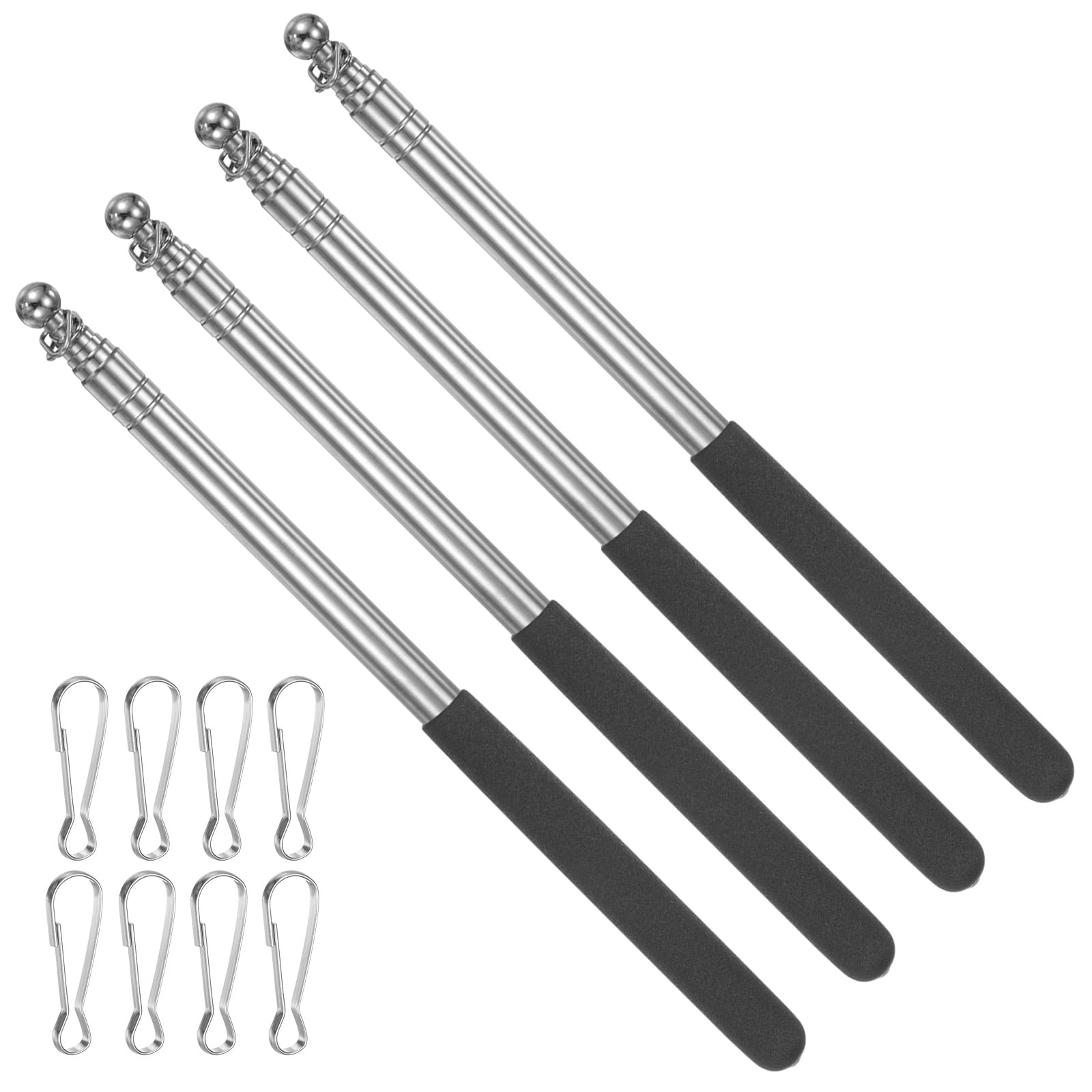 Uxcell 5.2 Feet Telescopic Handheld Flagpoles, Extendable Portable ...