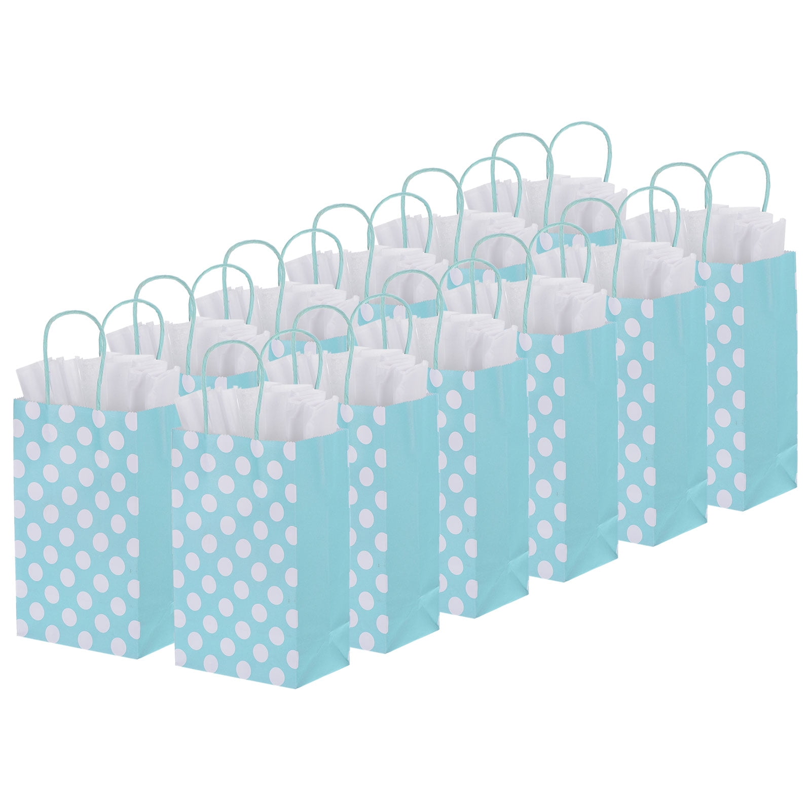 Uxcell 5.2"x3.2"x8.4" Favor Gift Bags Goodie Tote with White Tissue ...