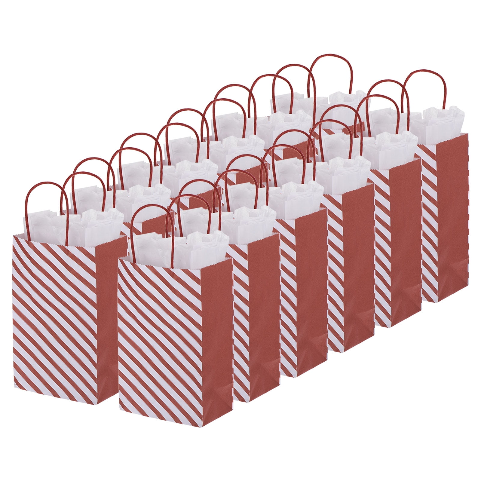 Uxcell 5.2"x3.2"x8.4" Favor Gift Bags Goodie Tote with White Tissue ...