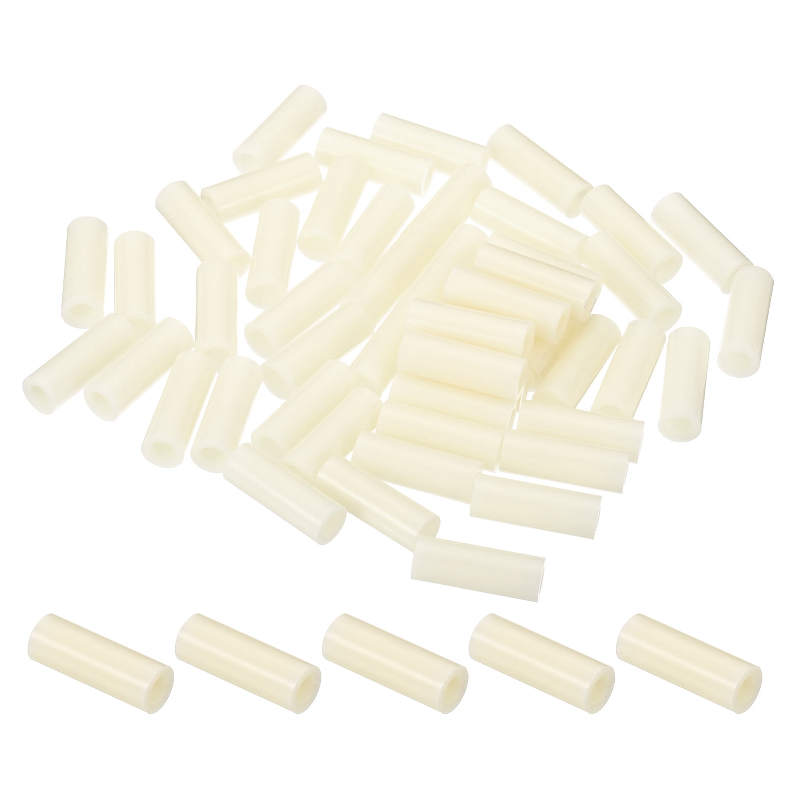 Uxcell 5.2mm ID x 9mm OD x 25mm L Round Spacers Washers, 50 Pack ABS ...