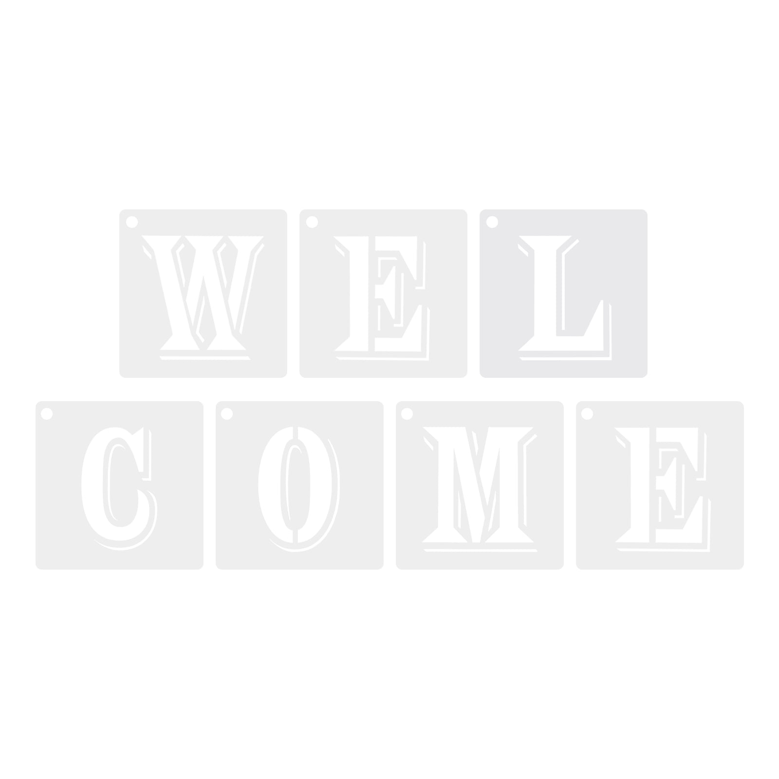 Uxcell 5.3 Inch Letter Stencils Reusable Alphabet Templates Set WELCOME ...