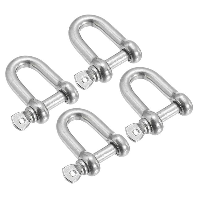 Uxcell 5/32" / 4mm Screw Pin Shackle, D Ring Shaped Shackles for Heavy ...
