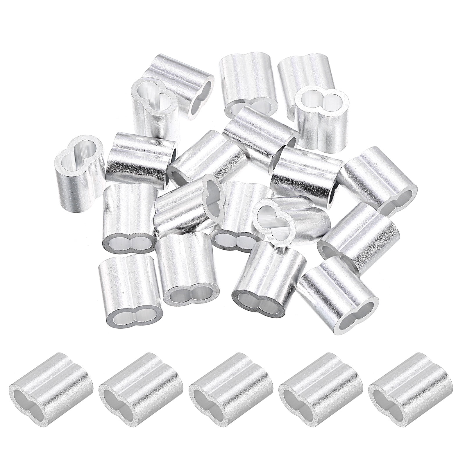 Uxcell 5/32" Aluminum Crimping Loop Sleeves, for Wire Rope Sleeves ...