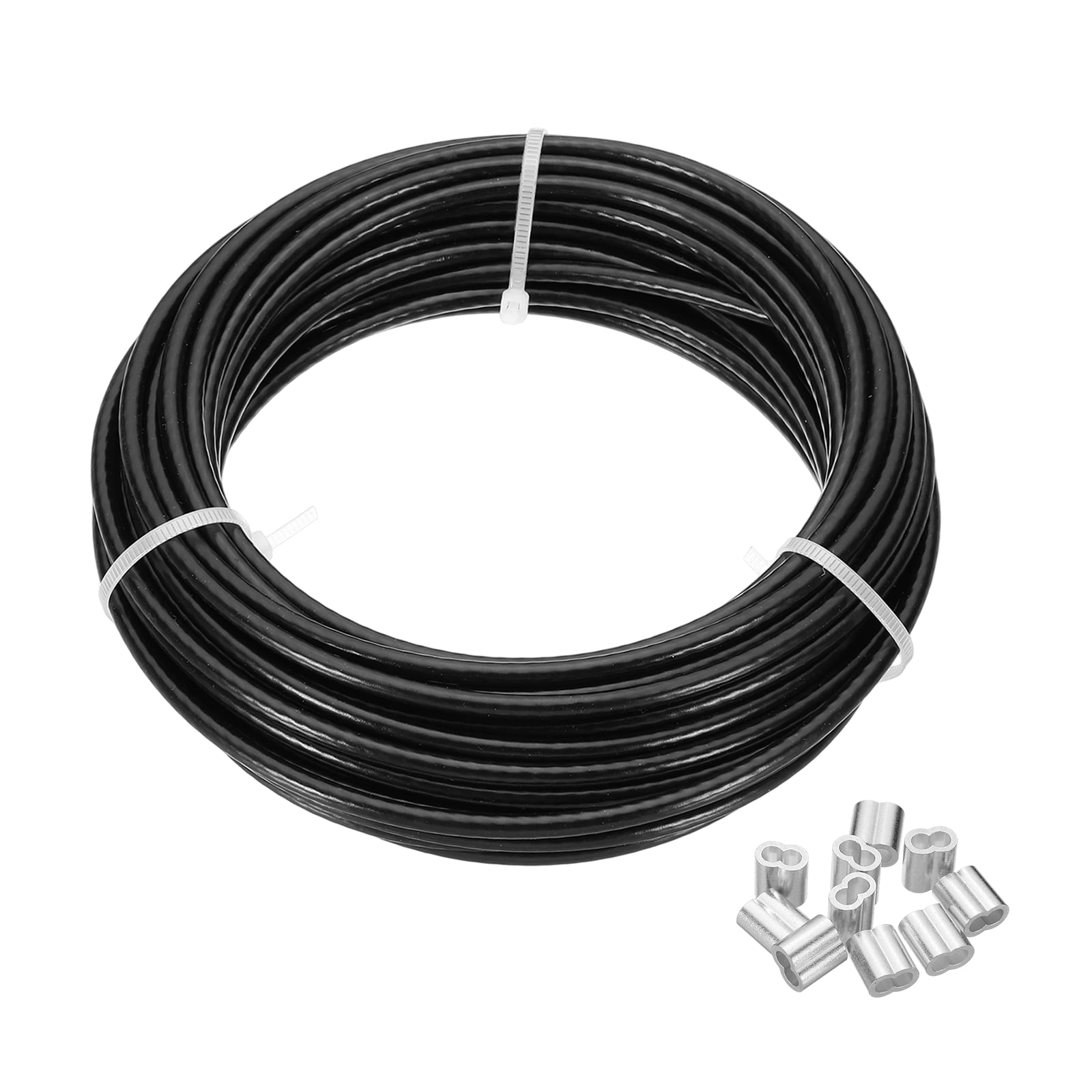 Uxcell 5/32" Wire Rope, 49 ft 304 Stainless Steel Wire Cable Black ...