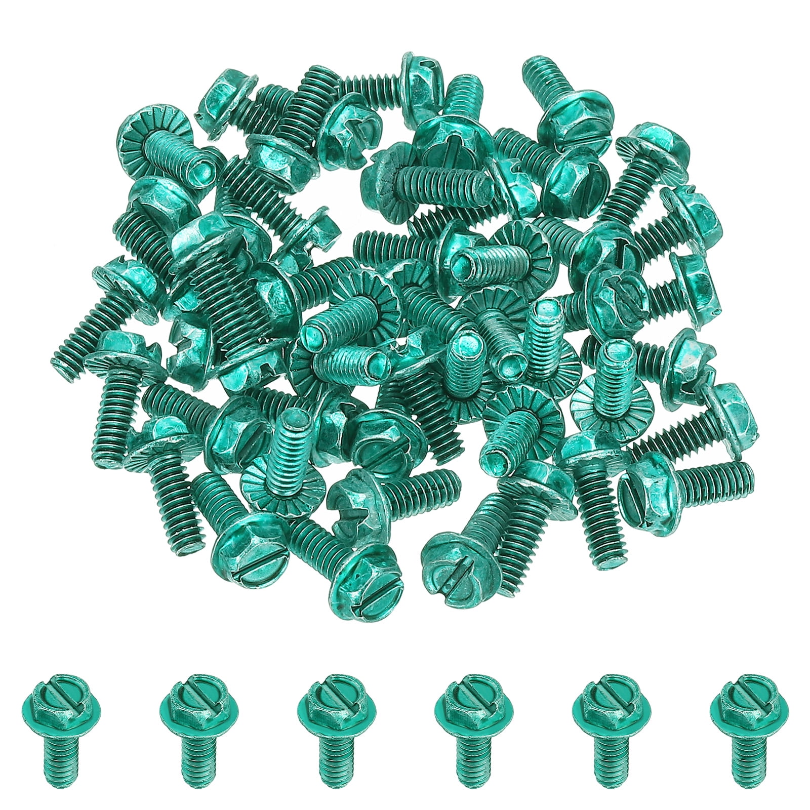 Uxcell 5/32 x 3/8 Inch Thread Ground Screws, 50 Pack Slotted Hex Head ...