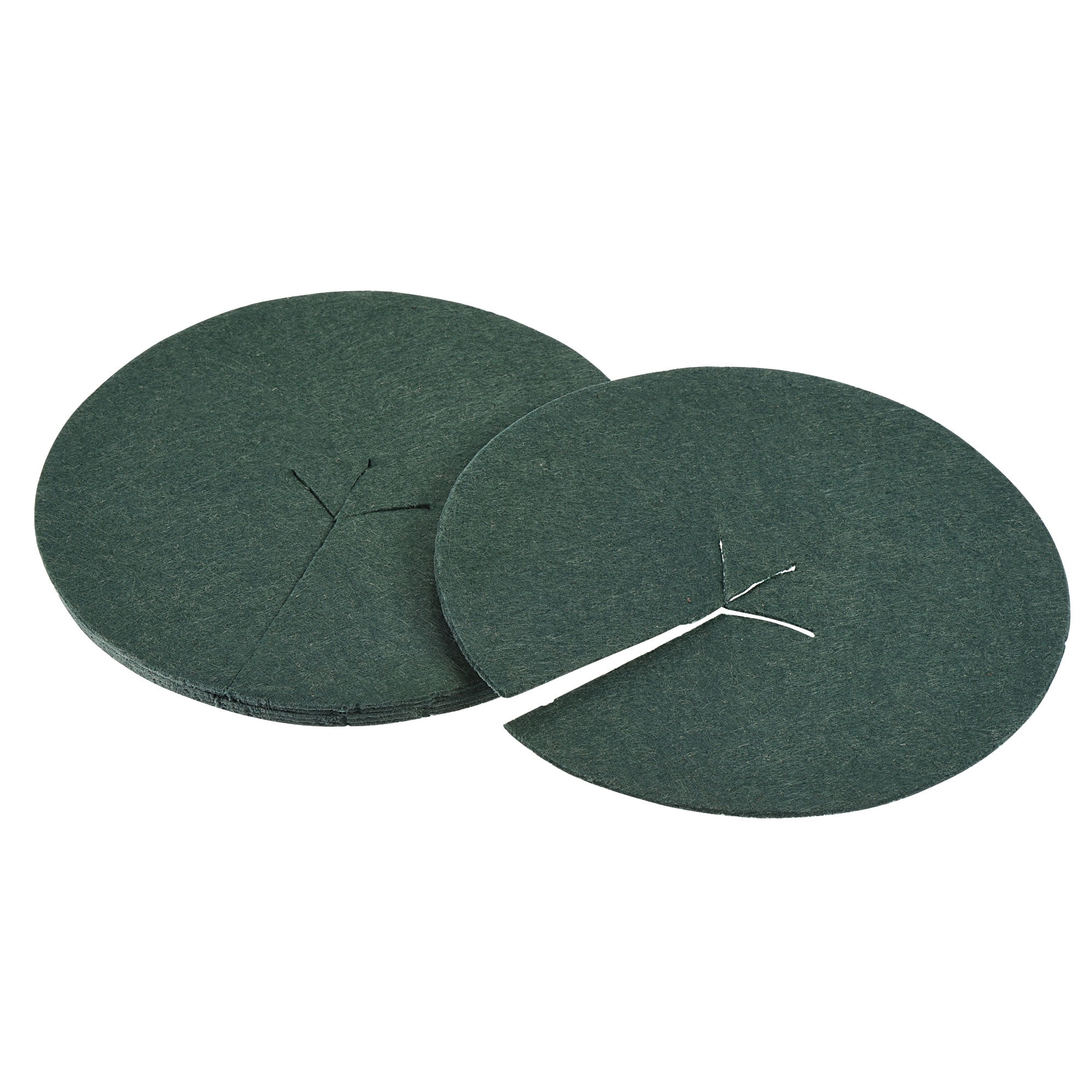 Uxcell 5.39" Round Nonwoven Tree Mulch Ring Mat Cover Plant Dark Green ...
