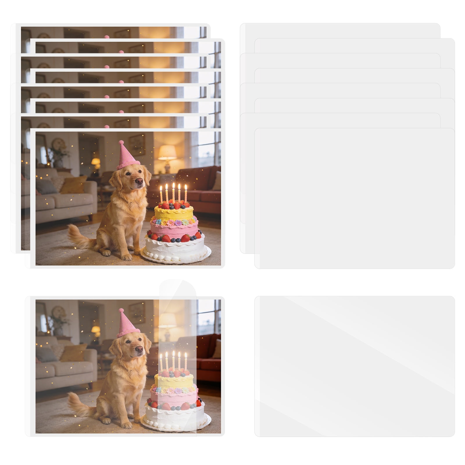 Uxcell 5.3x3.7" 5.5 Mil Thermal Plastic Laminating Pouches, 100Pcs ...