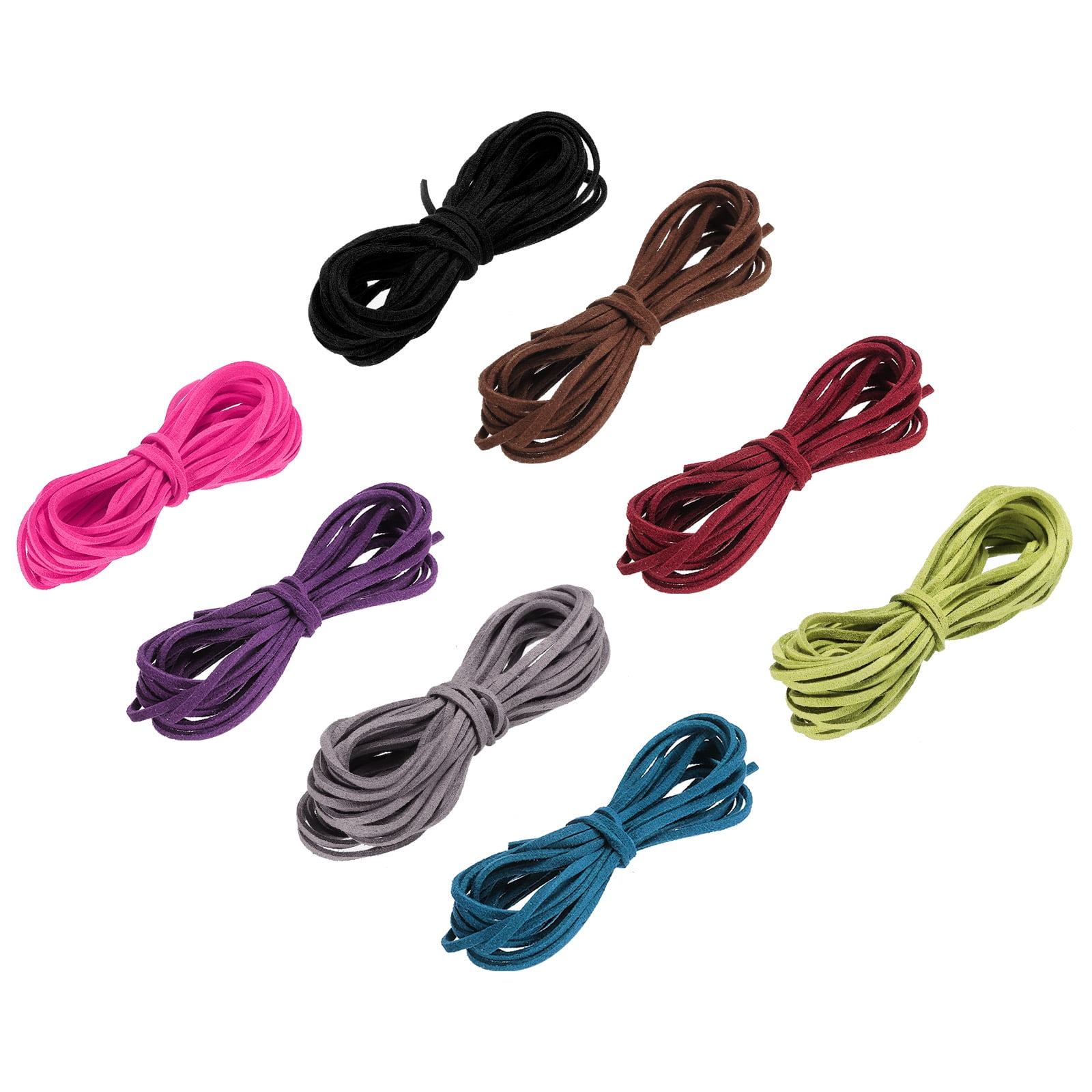 Uxcell 5.47 Yards 2.6mm Flat Leather Cord Suede String for DIY Crafts 8 ...