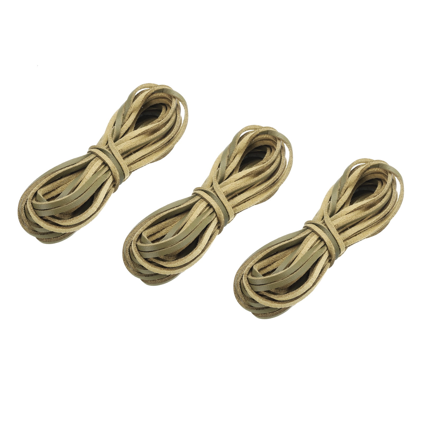 Uxcell 5.47 Yards 2.6mm Flat Leather Cord Suede String for DIY Crafts ...