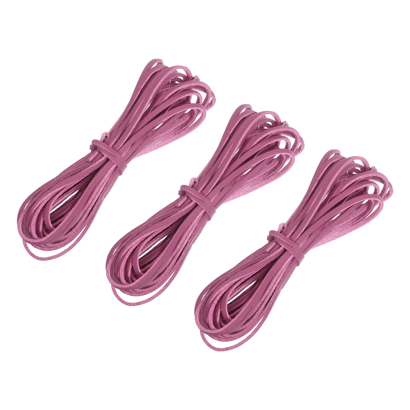Uxcell 5.47 Yards 2.6mm Flat Leather Cord Suede String for DIY Crafts ...