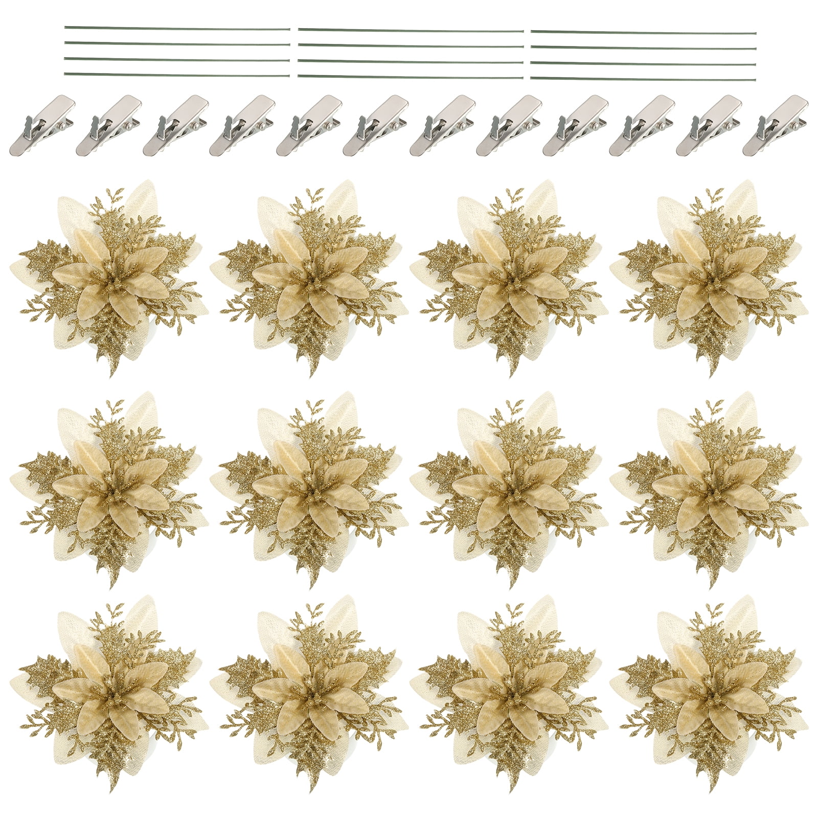 Uxcell 5.5" Artificial Flowers, 12 Pcs Shiny Artificial Fake Flower ...