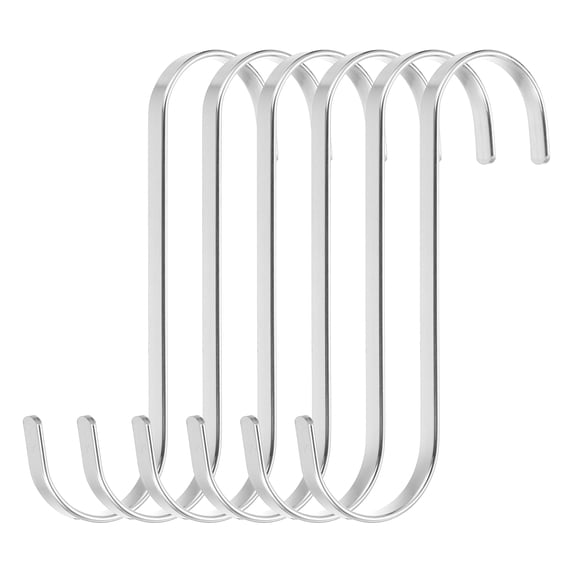 Uxcell 5.5 Inch Flat S Hooks, 6 Pcs Metal S-Shape Closet Hanging Hooks ...
