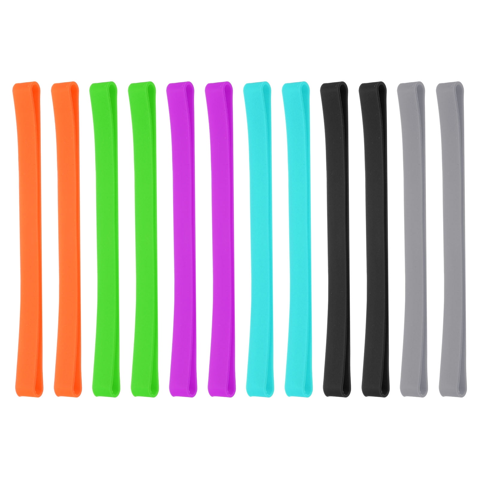 Uxcell 5.5" Rubber Bands, 12 Pcs, Green/Black/Grey/Purple/Orange/Blue ...