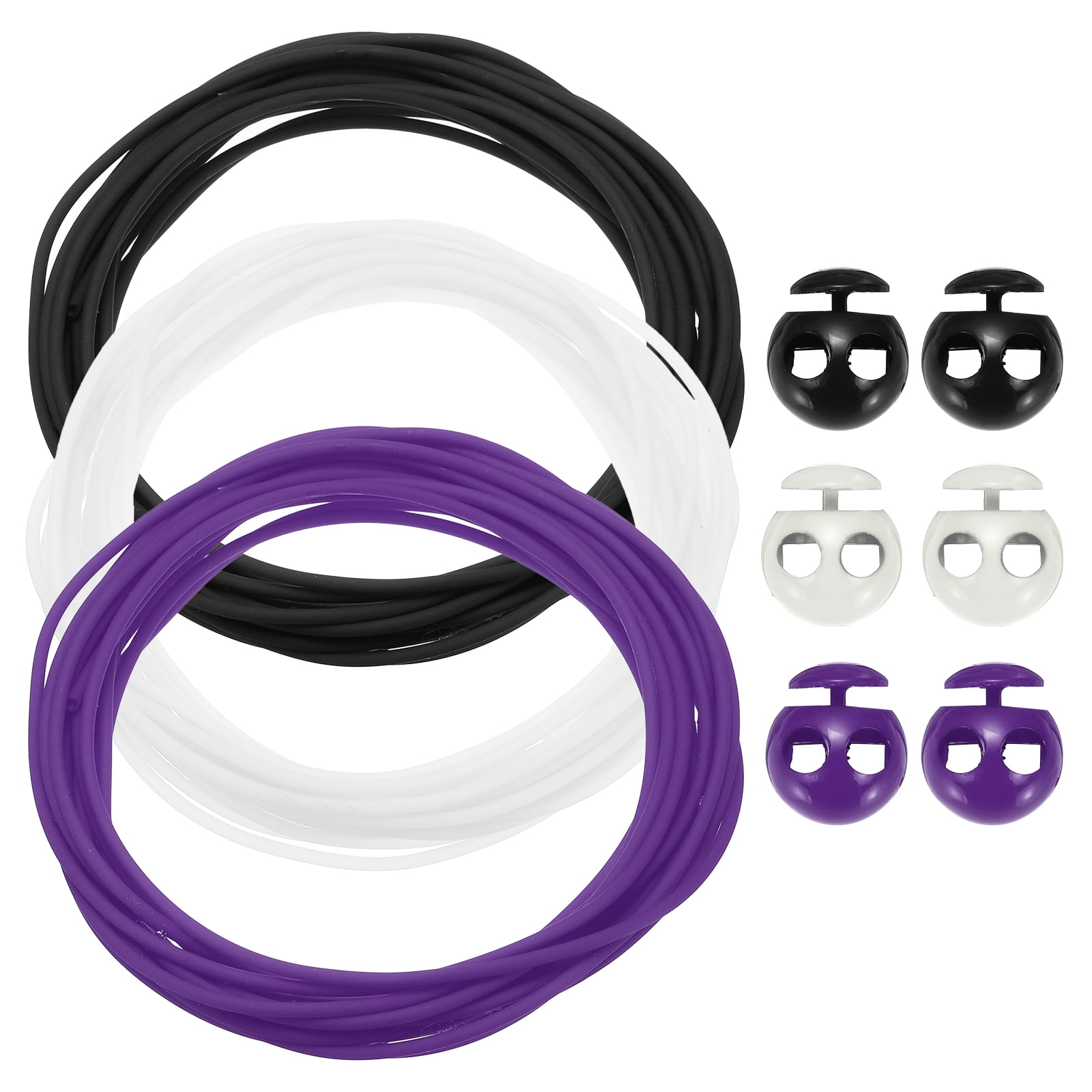 Uxcell 5.5 Yards Hollow Pipe Rubber Cords with 2-Hole Plastic Cord ...