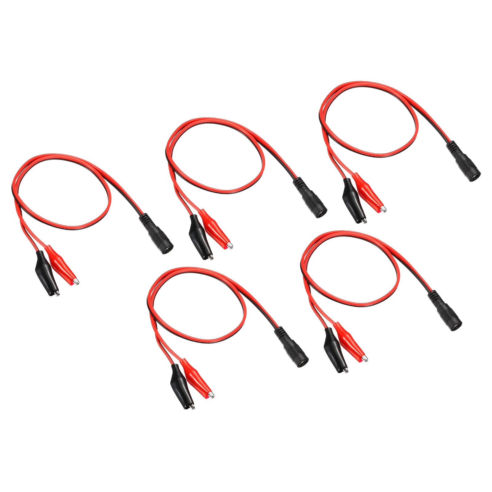 Uxcell 5.5 x 2.1mm DC Female Plug to Alligator Clip Connector Power ...