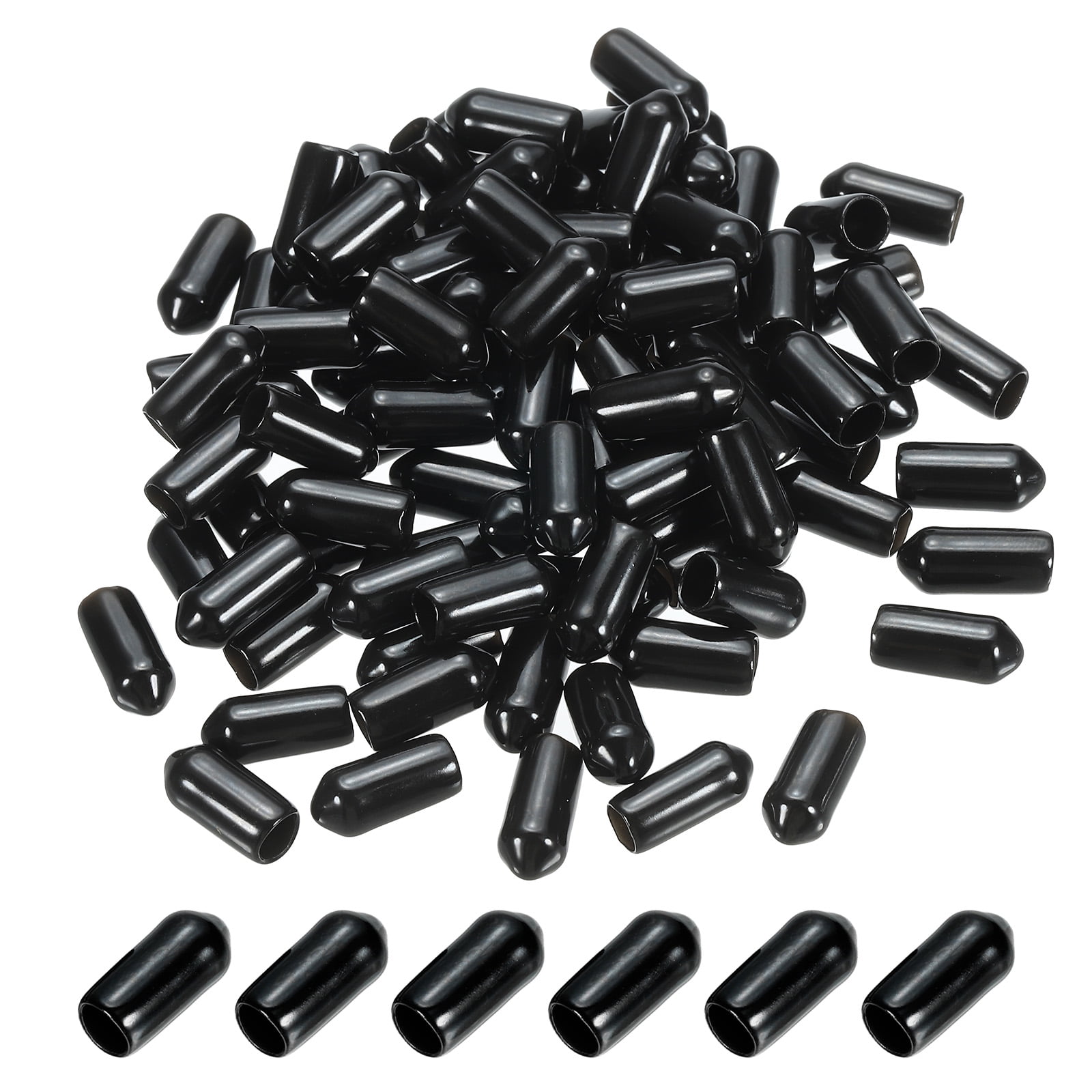 Uxcell 5.5MM Vinyl Rubber End Caps, 120 Pack Round Bolt Screw Covers ...
