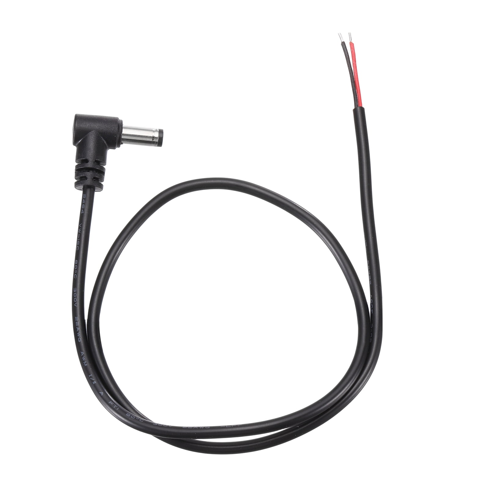 Uxcell 5.5mm x 2.1mm DC Power Pigtails Cable, 90 Degree Right Angle 24V ...