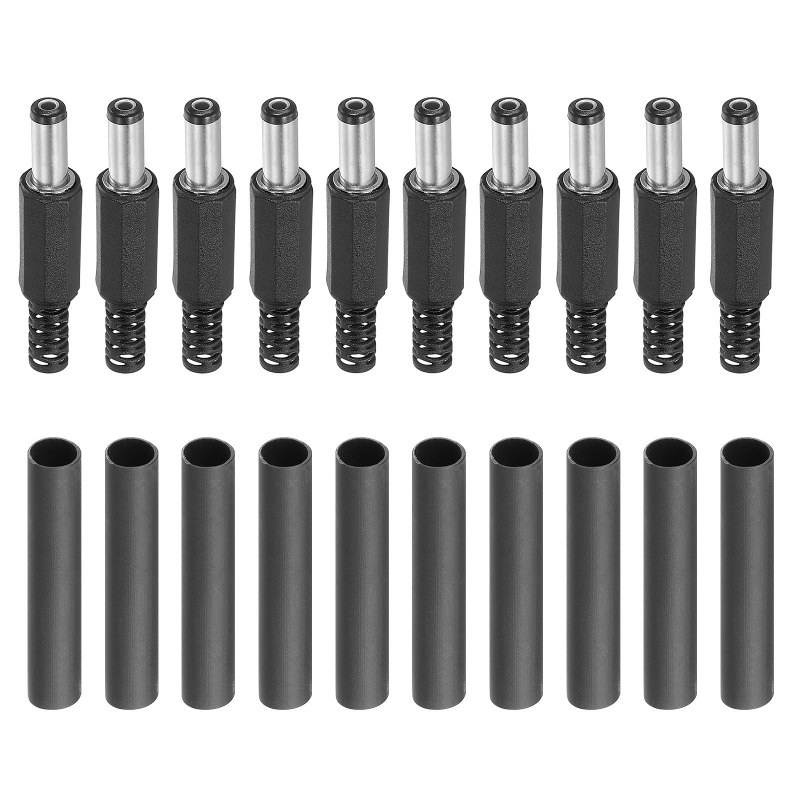 Uxcell 5.5x2.1mm DC Male Plug, 20 Pack DIY DC Barrel Connector with ...