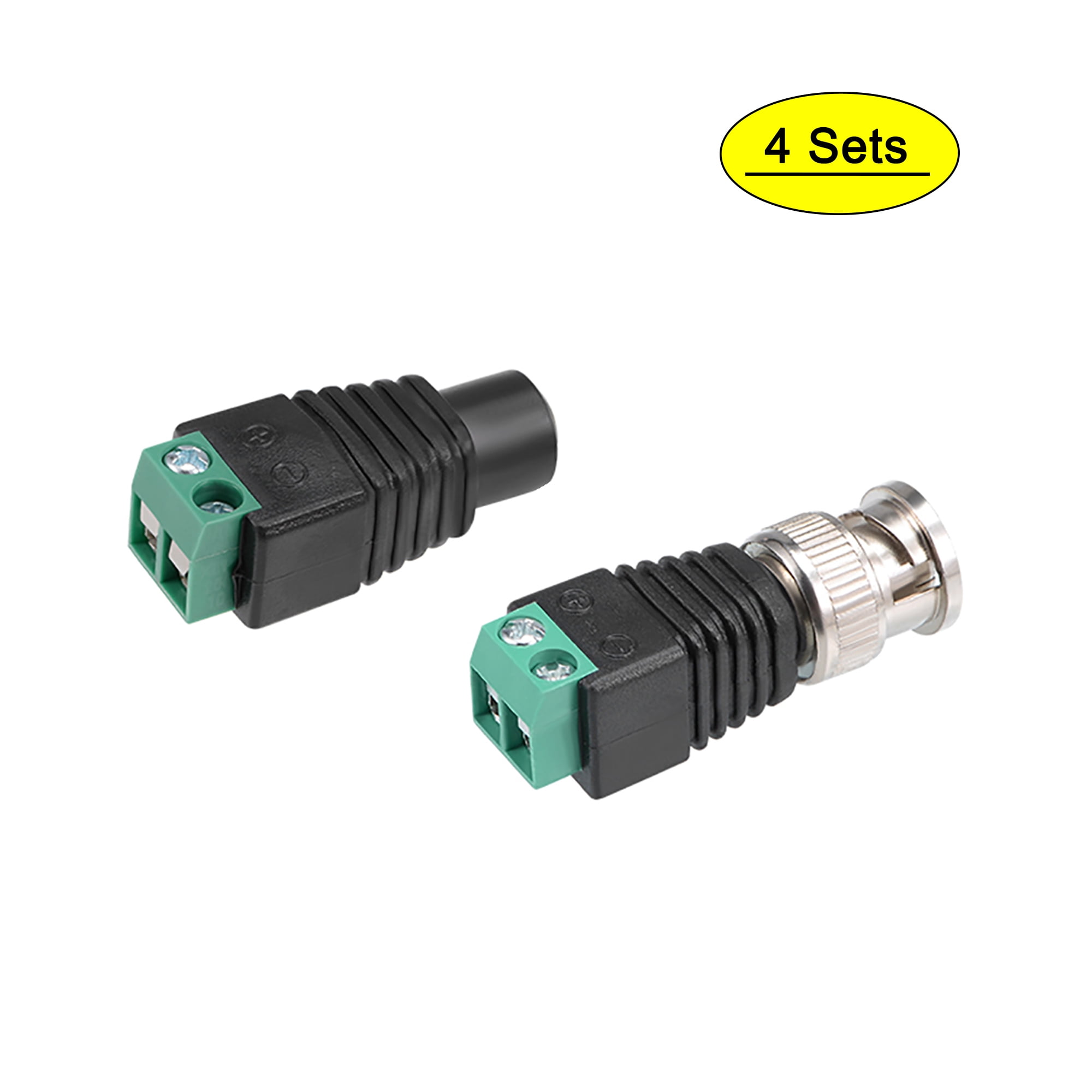 Uxcell 5.5x2.1mm Female DC Power BNC Male Screw Terminal Connector 4 ...