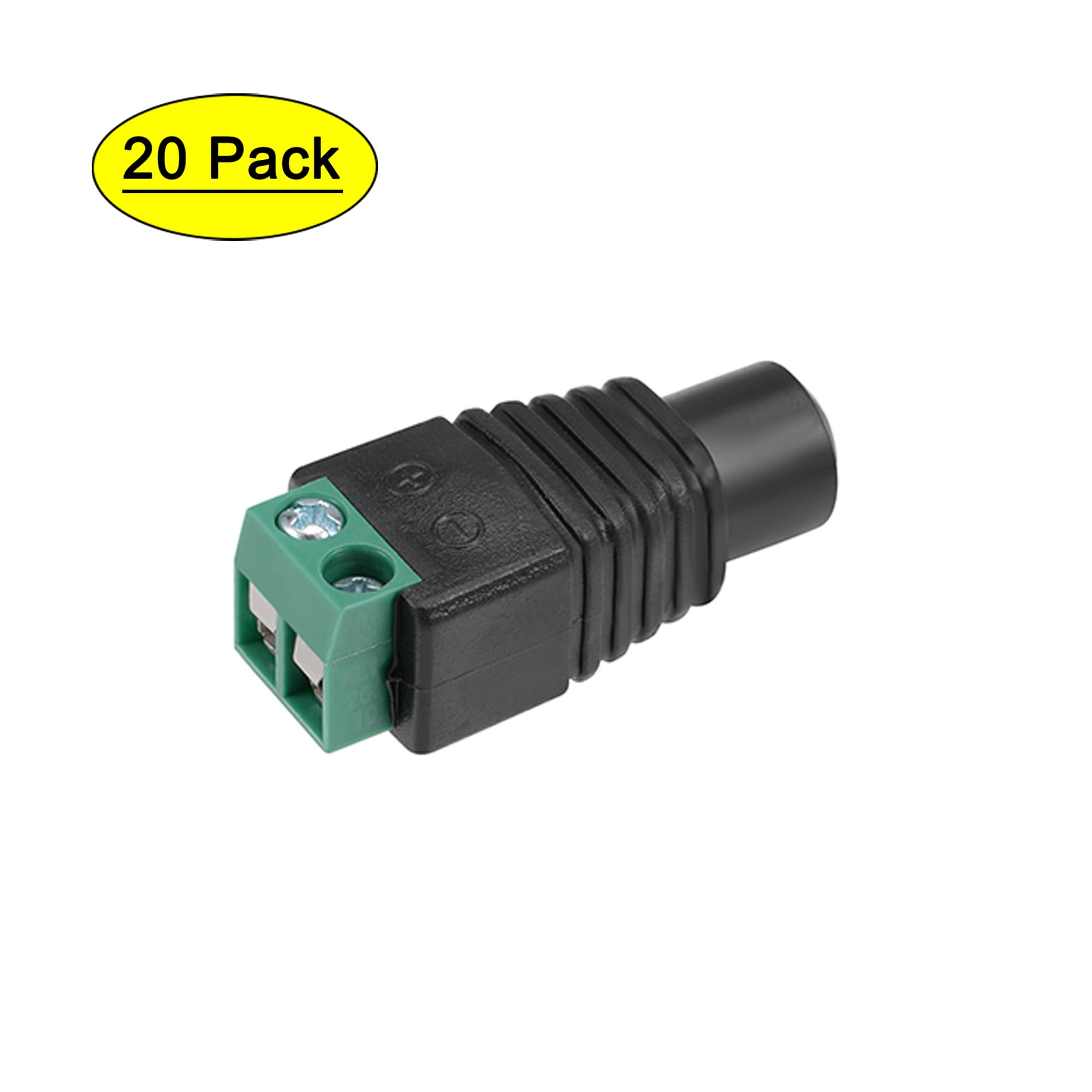 Uxcell 5.5x2.1mm Female DC Power Screw Terminal Connector 20 Count ...