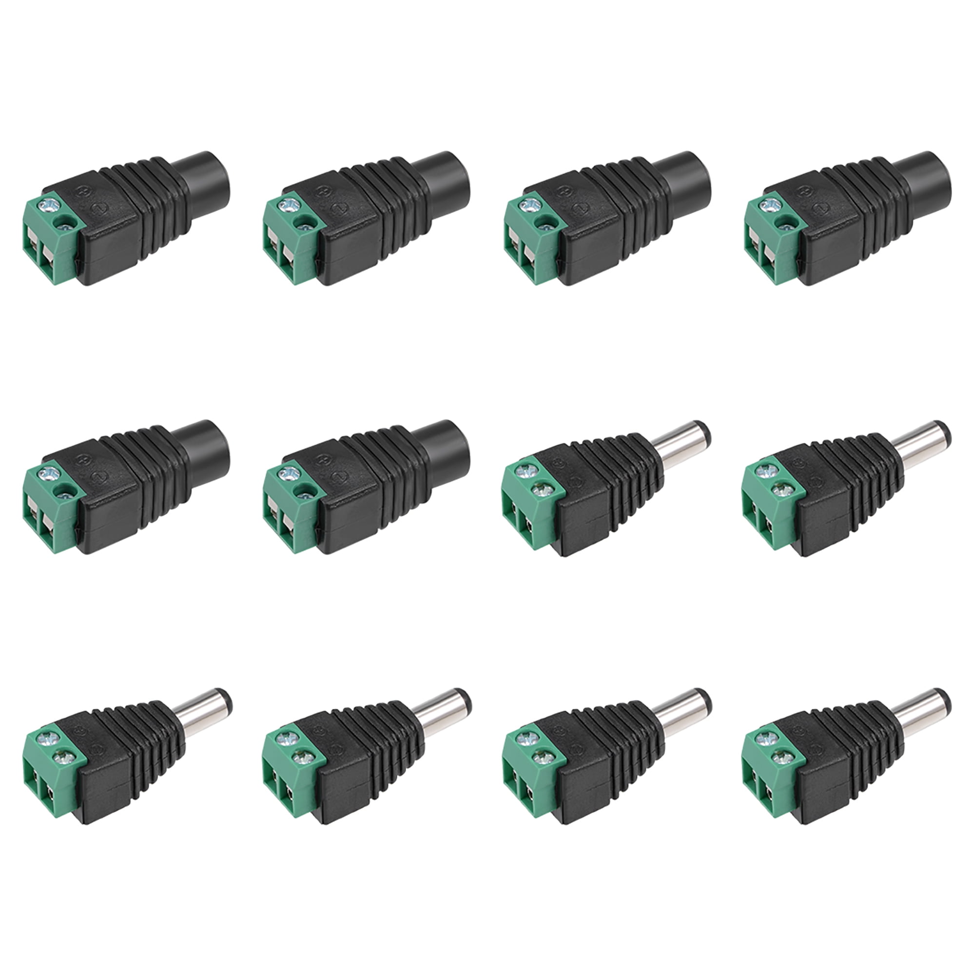 Uxcell 5.5x2.1mm Male Female DC Power Screw Terminal Connector 6 Pairs ...