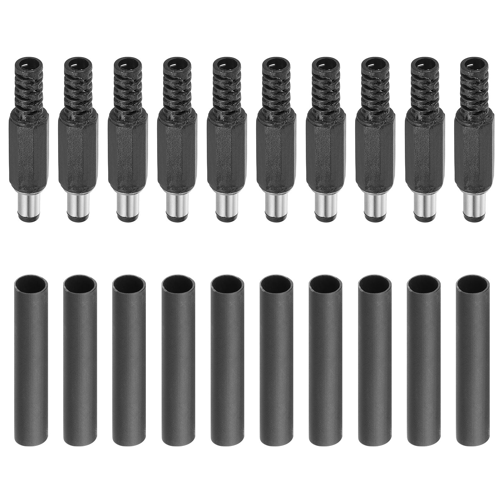 Uxcell 5.5x2.5mm DC Male Plug, 20 Pack DIY DC Barrel Connector with ...