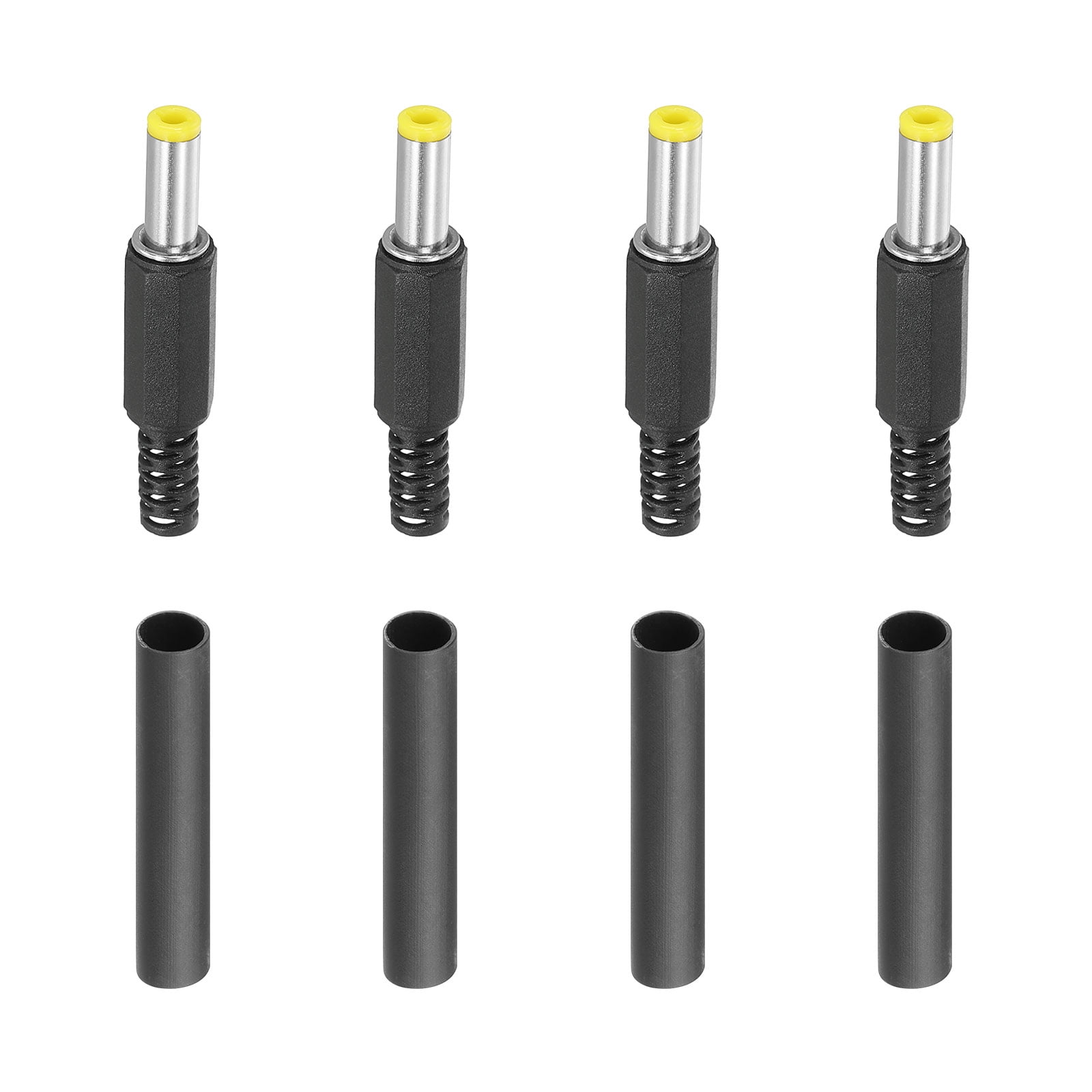 Uxcell 5.5x2.5mm DC Male Plug, 4 Pack DIY DC Barrel Connector with ...