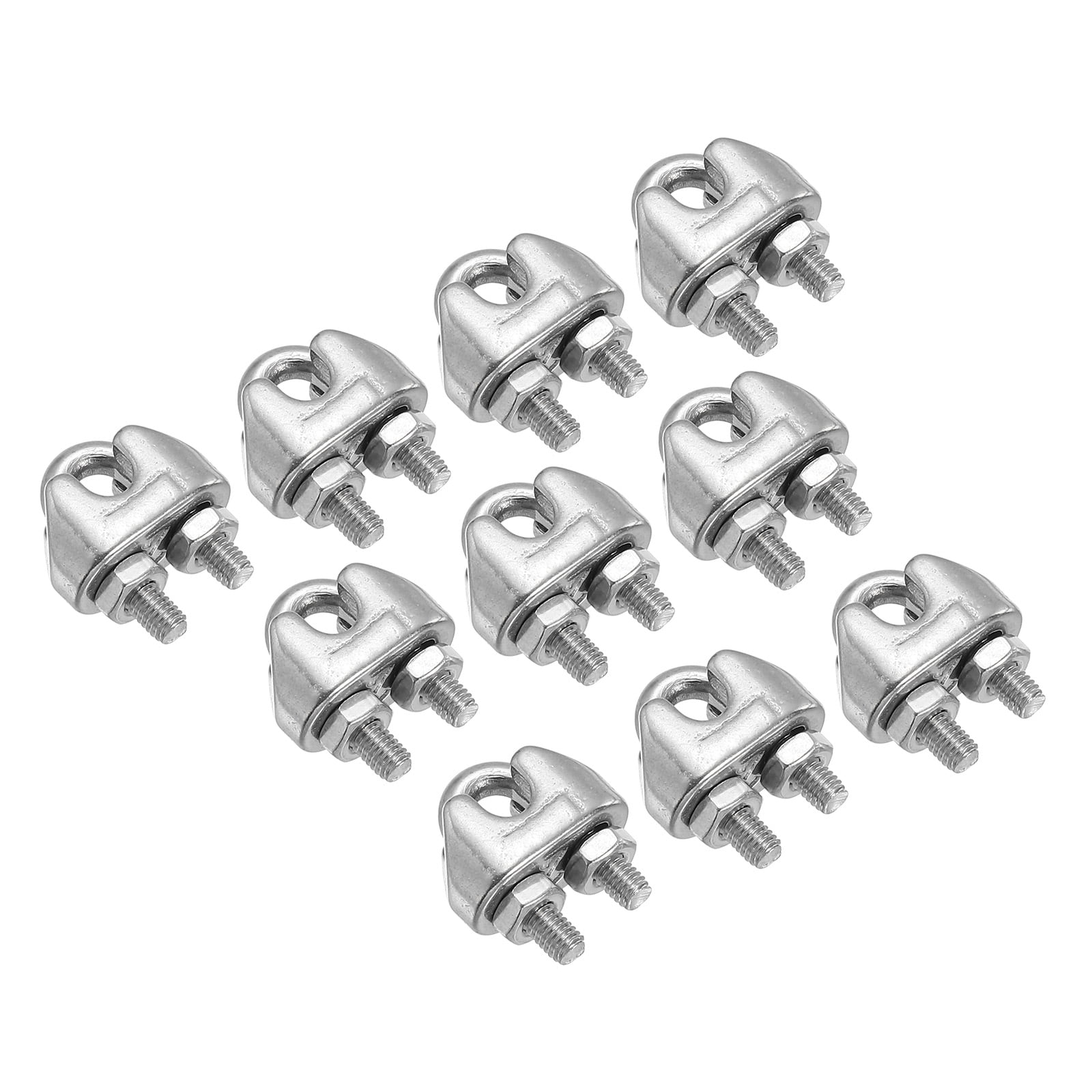 Uxcell 5/64" / 2mm Wire Rope Cable Clip Clamp, Stainless Steel U Bolt ...