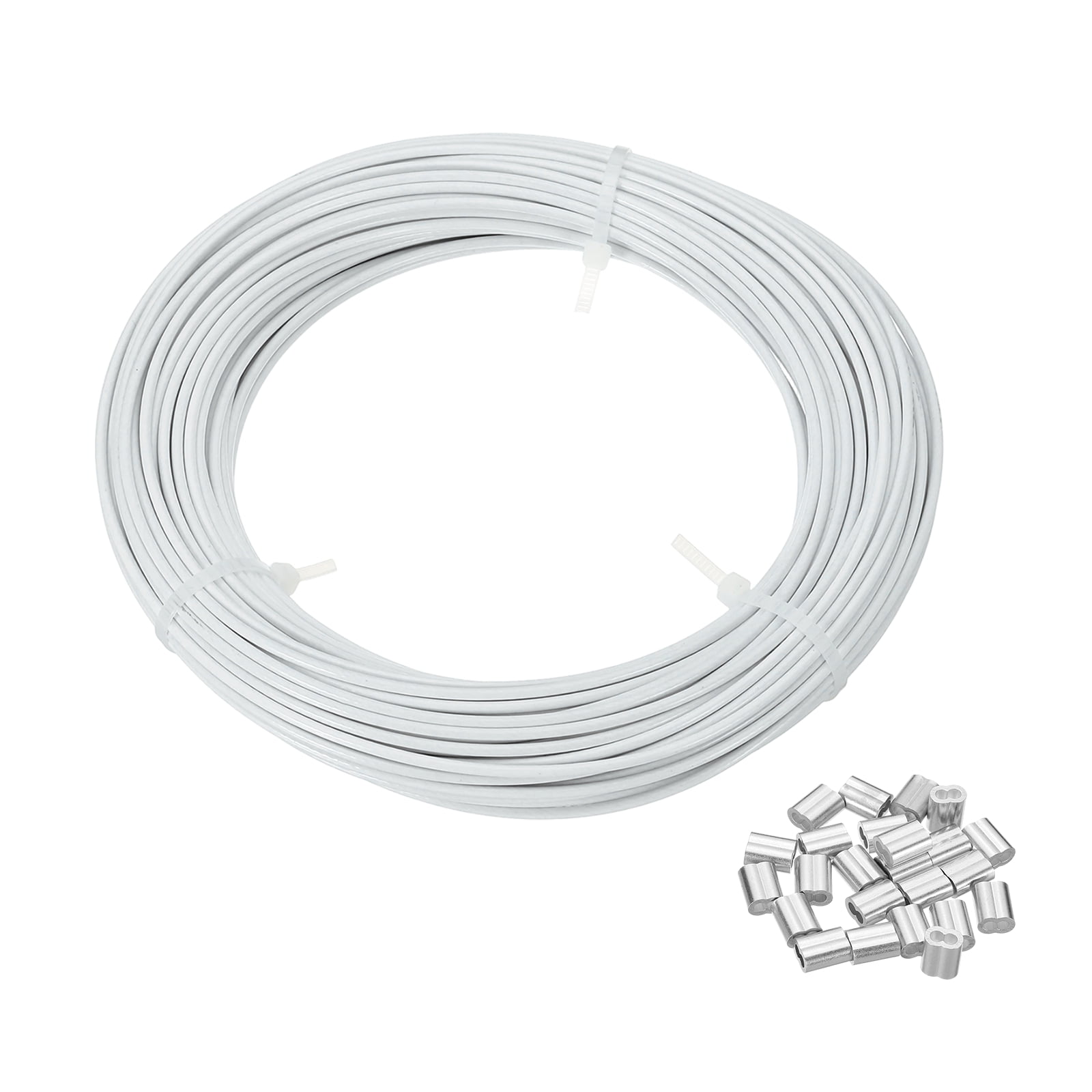Uxcell 5/64" Wire Rope, 49 ft 304 Stainless Steel Wire Cable White ...