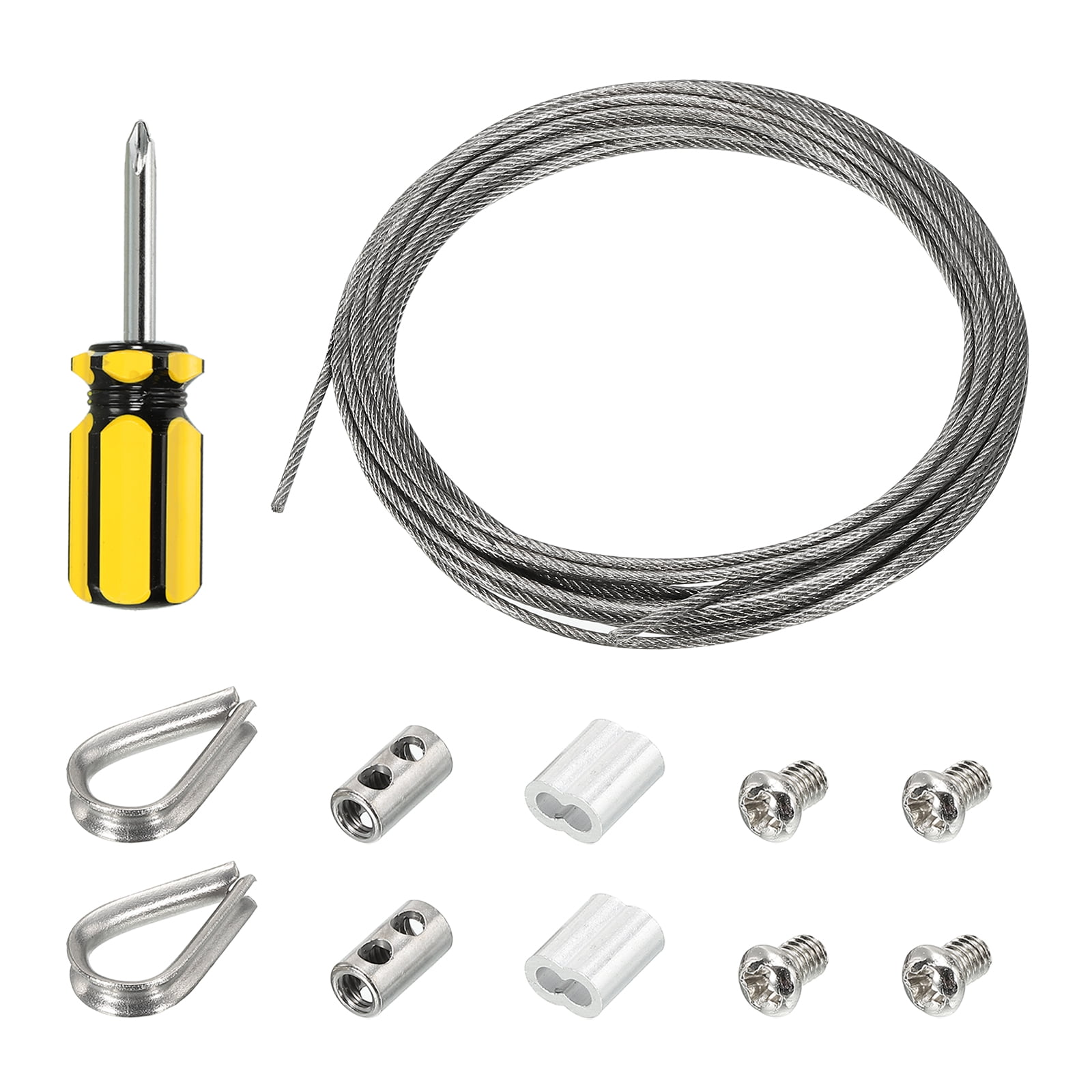 Uxcell 5/64" Wire Rope Kit, Coated Stainless Steel Cable, 20ft ...