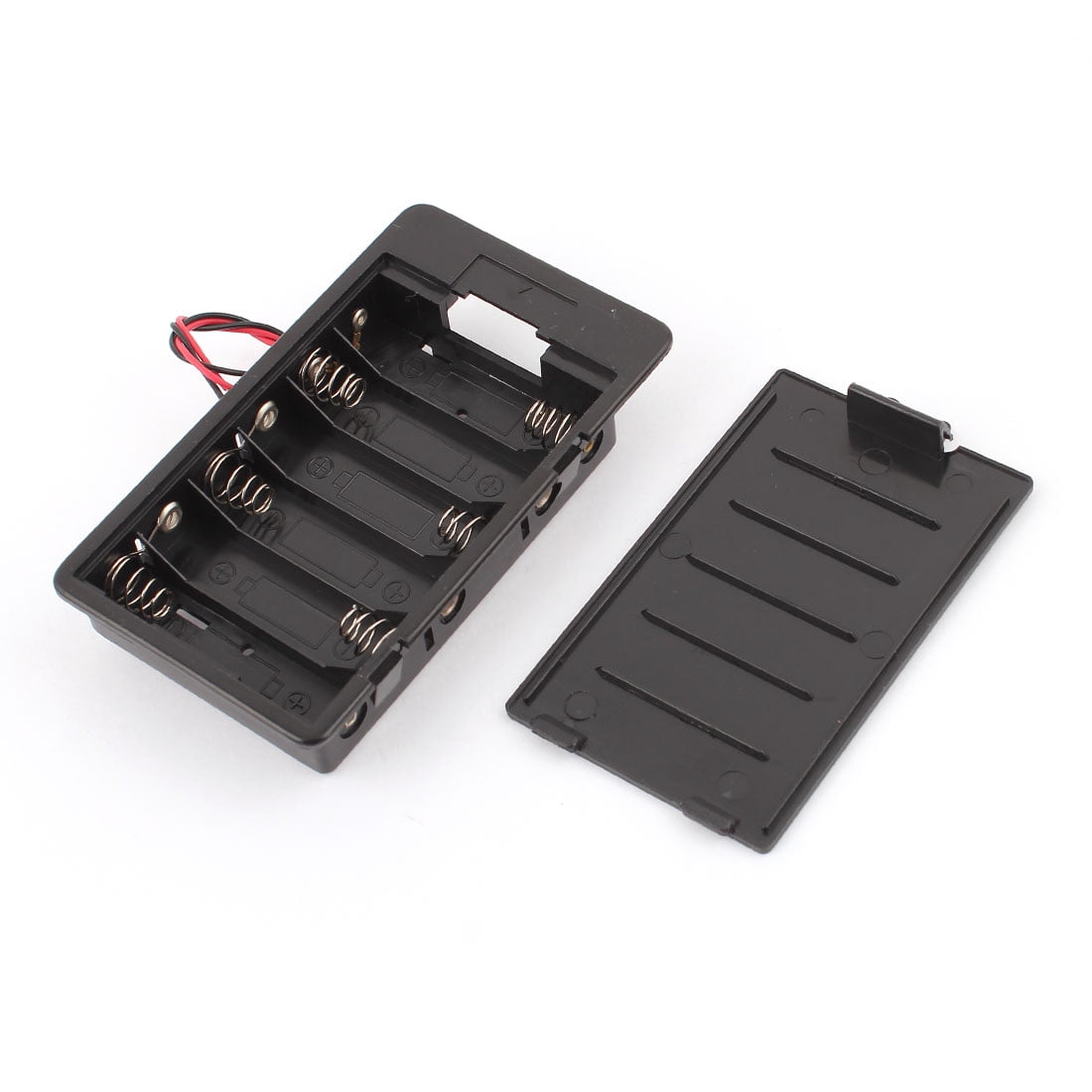 Uxcell 5.7" 2-Wire In Series 6 x 1.5V AA Battery Holder Box Storage ...