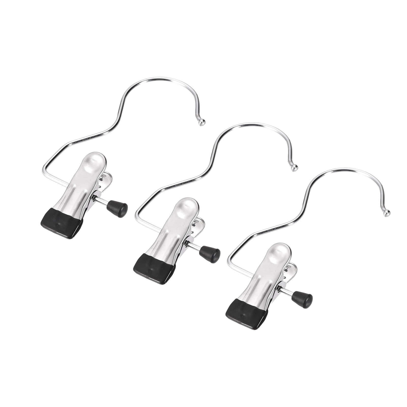 Uxcell 5.71inch x 2.56'' Laundry Clips with Hook Boot Hangers Chrome ...