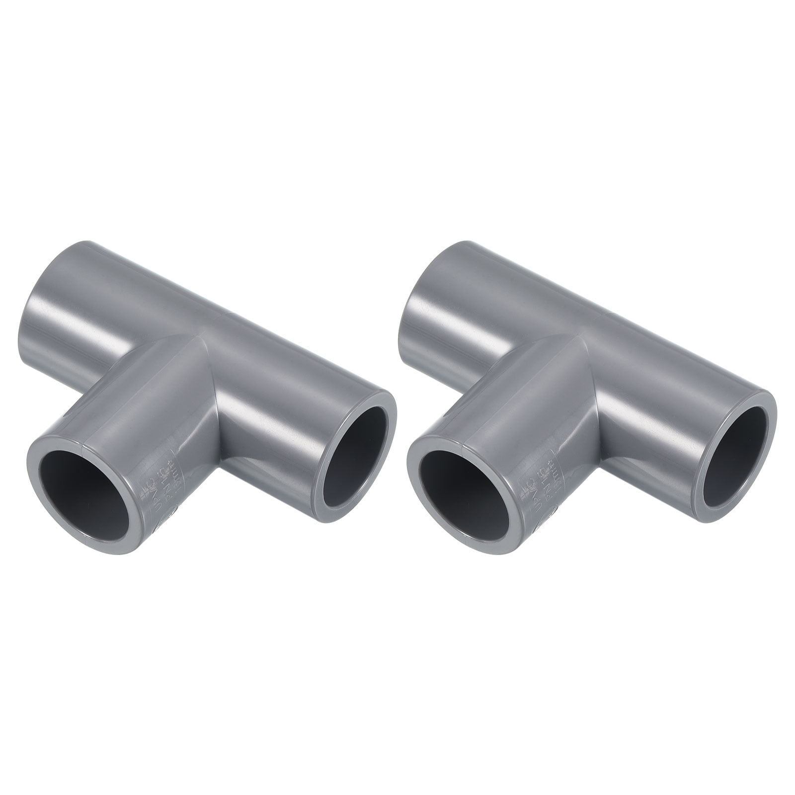 Uxcell 5/8" 3 Way Tee Pipe Fittings UPVC, 2 Pack Joint Coupling Pipe Adapter, Gray - Walmart.com