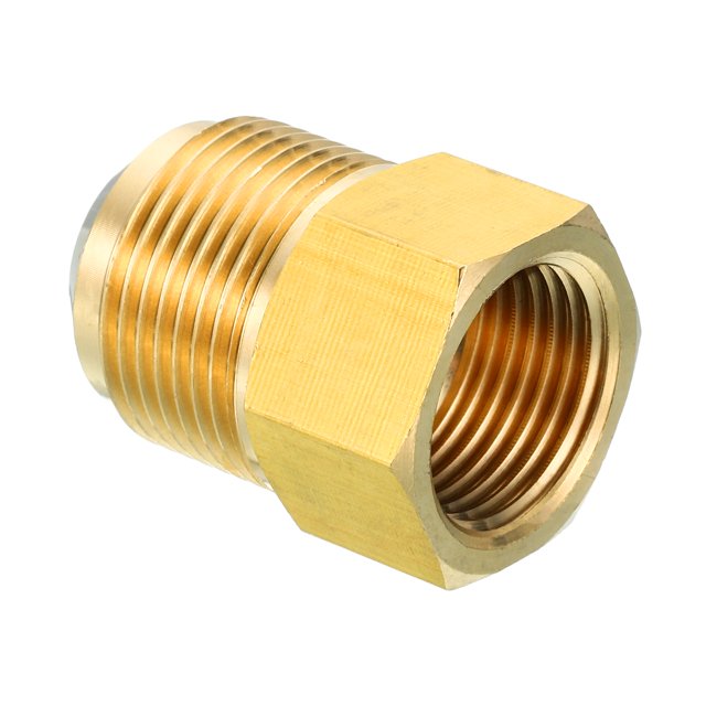 Uxcell 1 pcs Flare Connector SAE 45 Degree Flare Brass Adapter Flare Pipe Fitting 5/8" Female ...