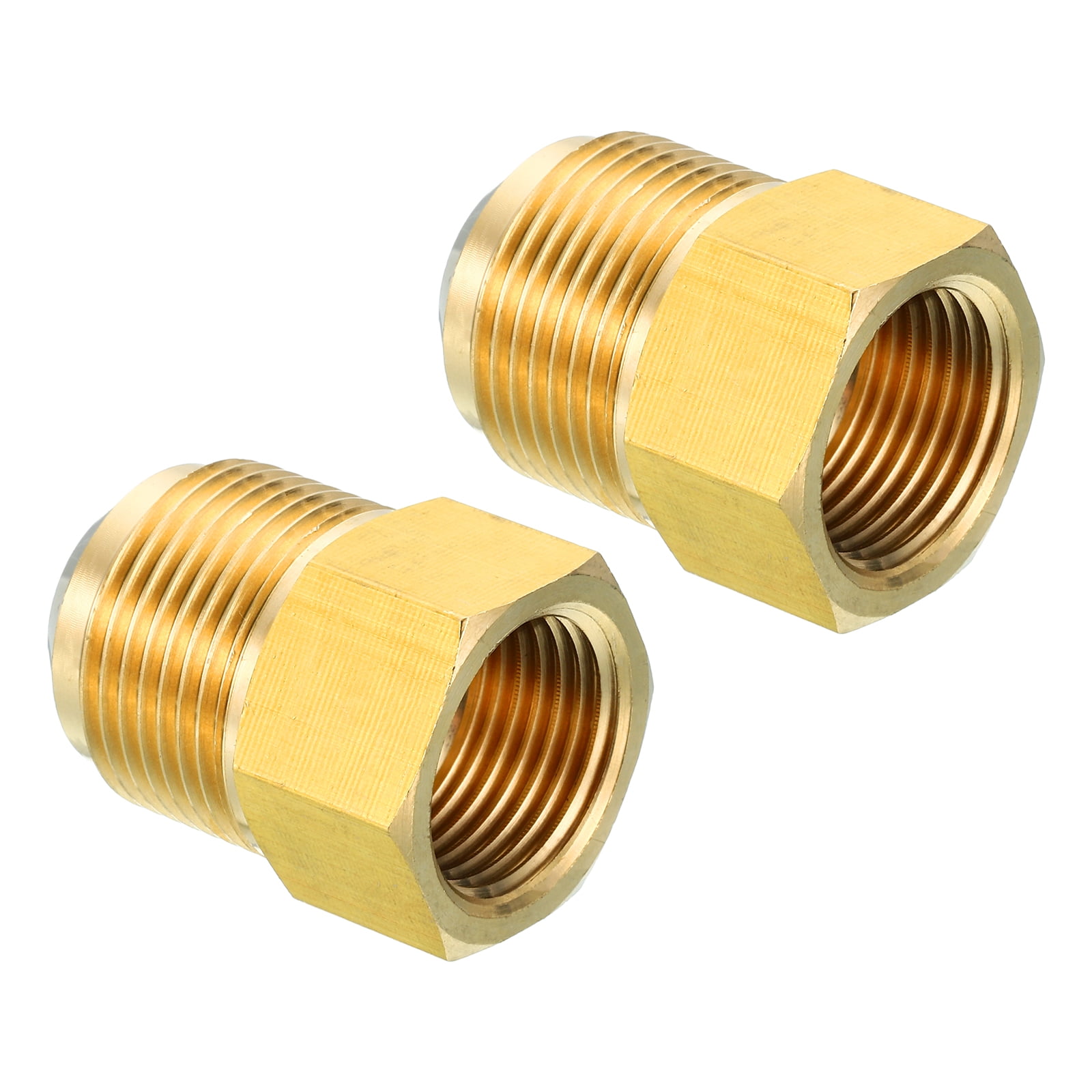 Uxcell 2 pcs Flare Connector SAE 45 Degree Flare Brass Adapter Flare Pipe Fitting 5/8" Female ...