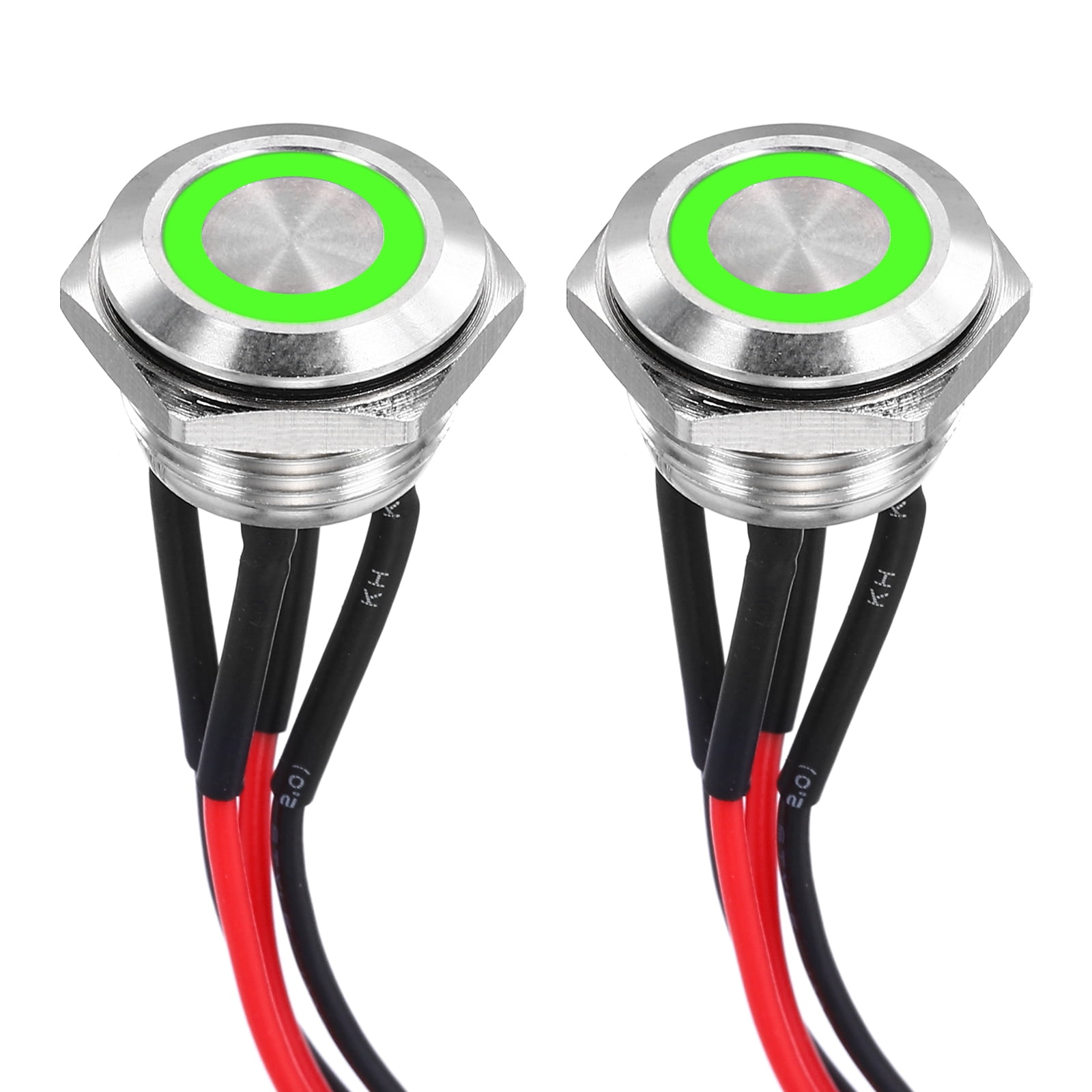 Uxcell 5/8 Inch Stainless Steel Momentary Push Button Switch Flat Head ...