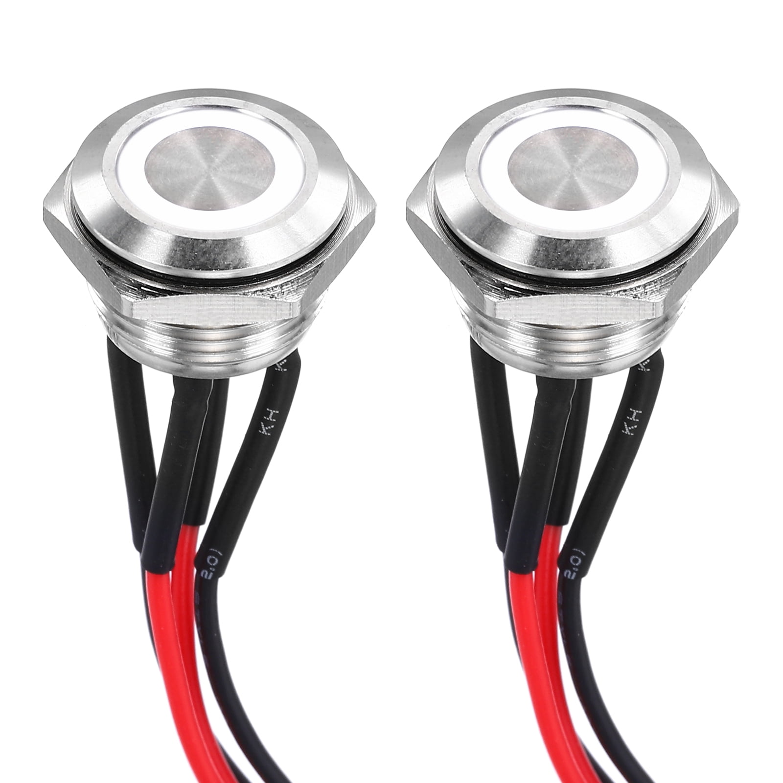 Uxcell 5/8 Inch Stainless Steel Momentary Push Button Switch Flat Head ...