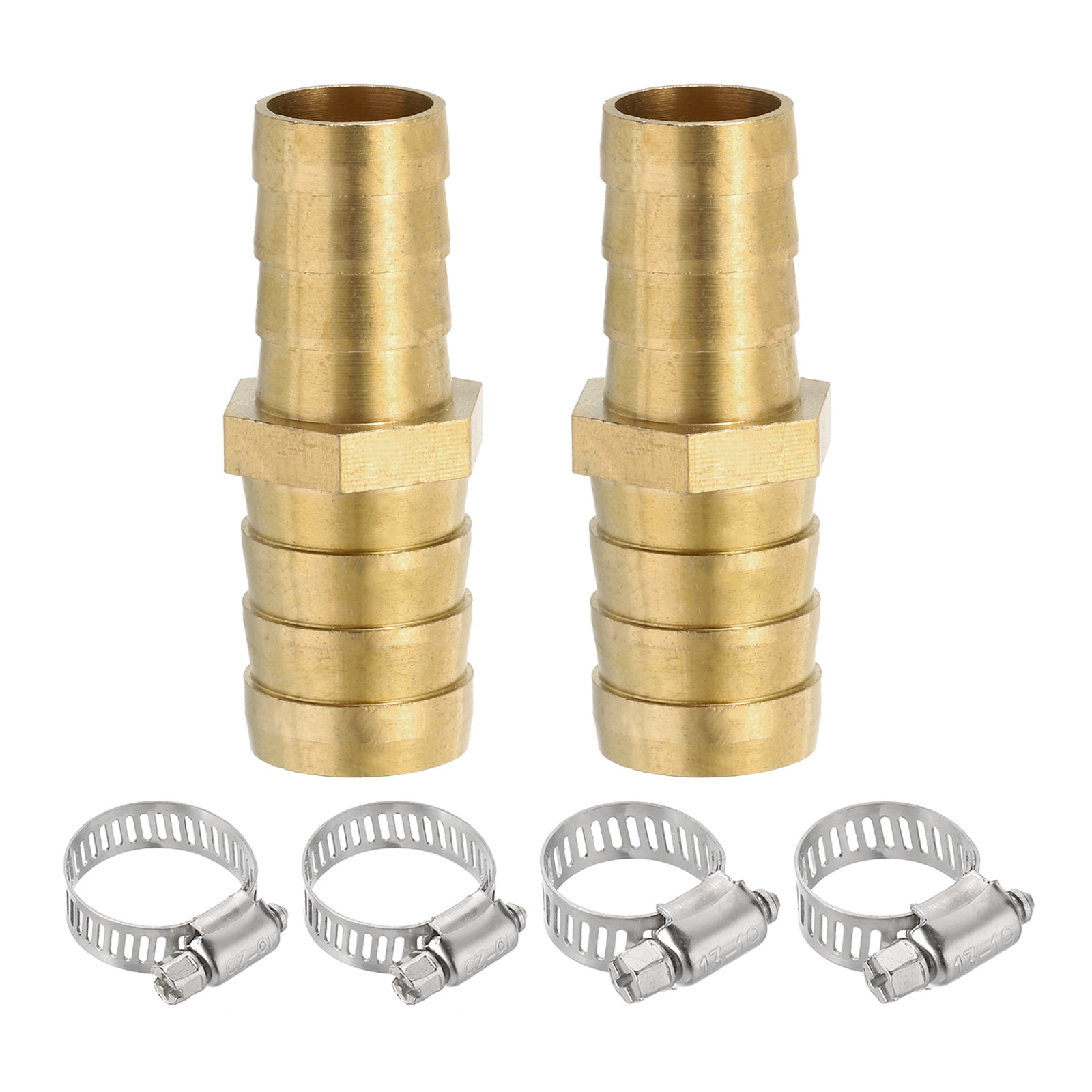 Uxcell 5/8" to 3/4" Brass Hose Barb Reducer, Barbed Hose Fittings with ...