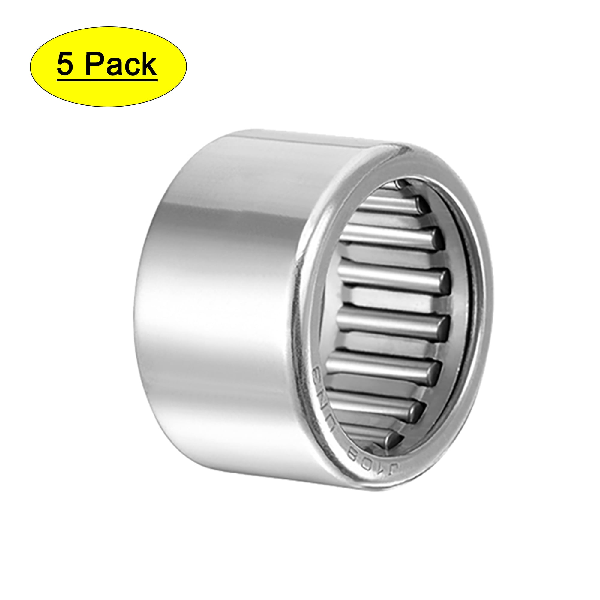 Uxcell 5/8x13/16x1/2" Needle Roller Bearings Full Complement Drawn Cup Steel Silver Tone 5pcs ...