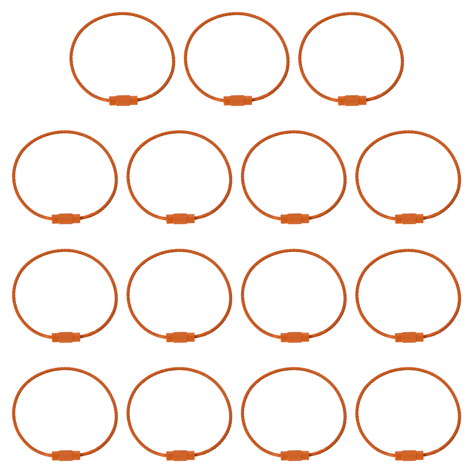 Uxcell 5.9 Inch Stainless Steel Wire Keychain Cable Key Ring Loop ...