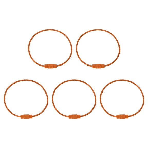 Uxcell 6" Wire Keychain Cable 5 Pack Stainless Steel Key Ring Loop Rose ...