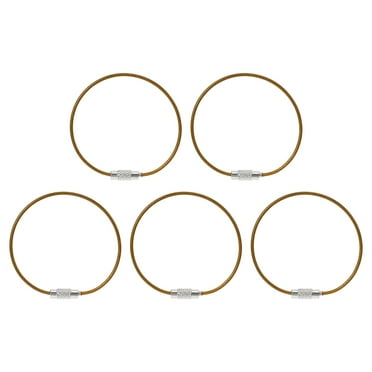 Uxcell Wire Keychain Cable Stainless Steel Key Ring Rose Red 6 Inch ...