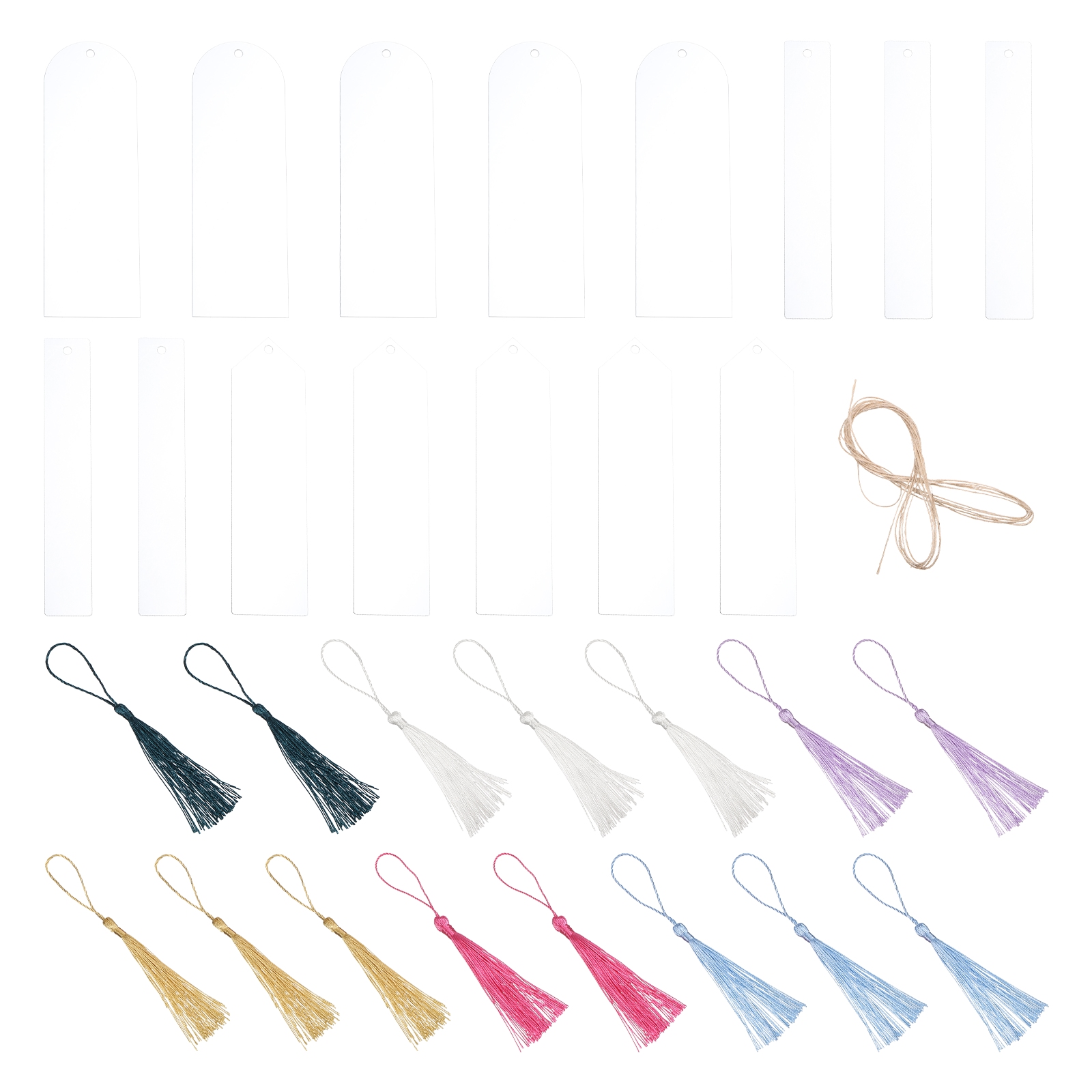 Uxcell 5.9"x1" Blank Acrylic Bookmark 30 Pack Rectangle Clear Book ...